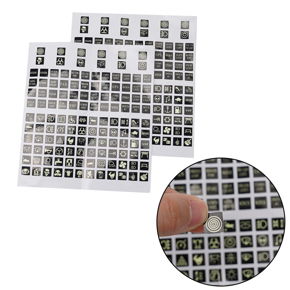 Night Glow Rocker Switch Label Decal Circuit Panel Sticker Car Boat ...