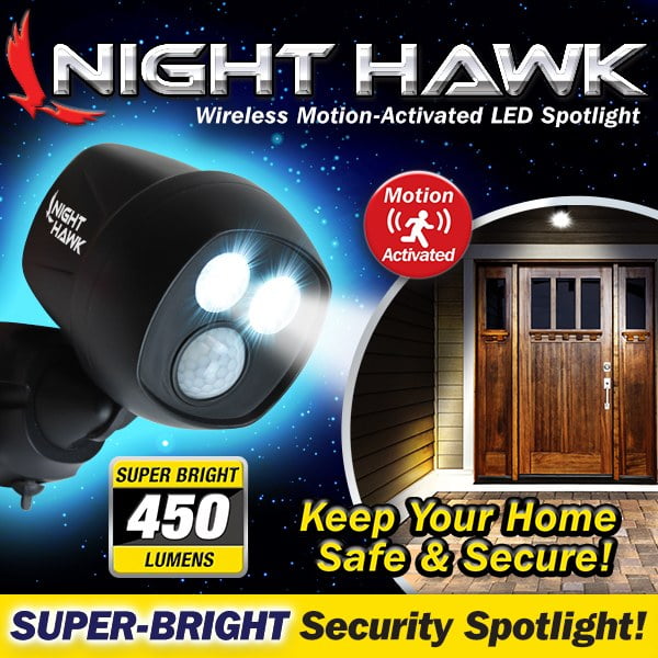 Night Hawk Motion Sensor Activated Wireless Home Safety Lighting for ...