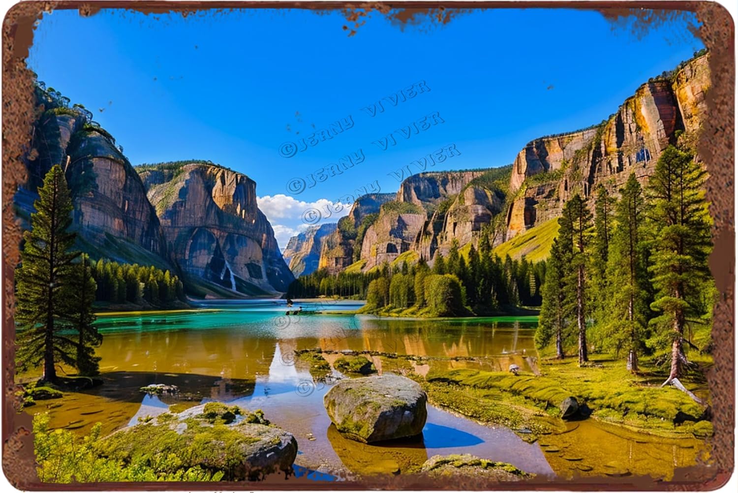 Night Hill Natural Landscape Retro Aluminum Sign 12x16 in Metal Tin ...