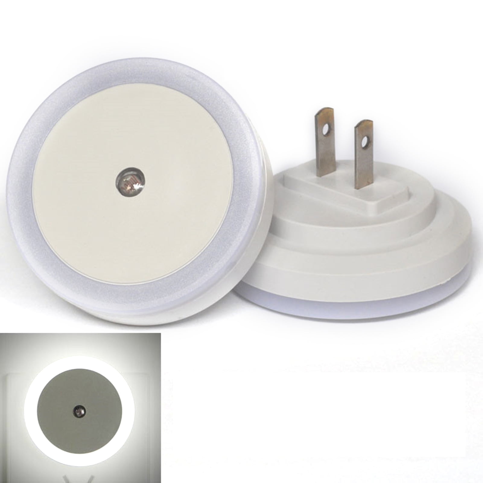 Night Lamp, Round Lightweight Wall Plug-in LED Light Sensor Home ...