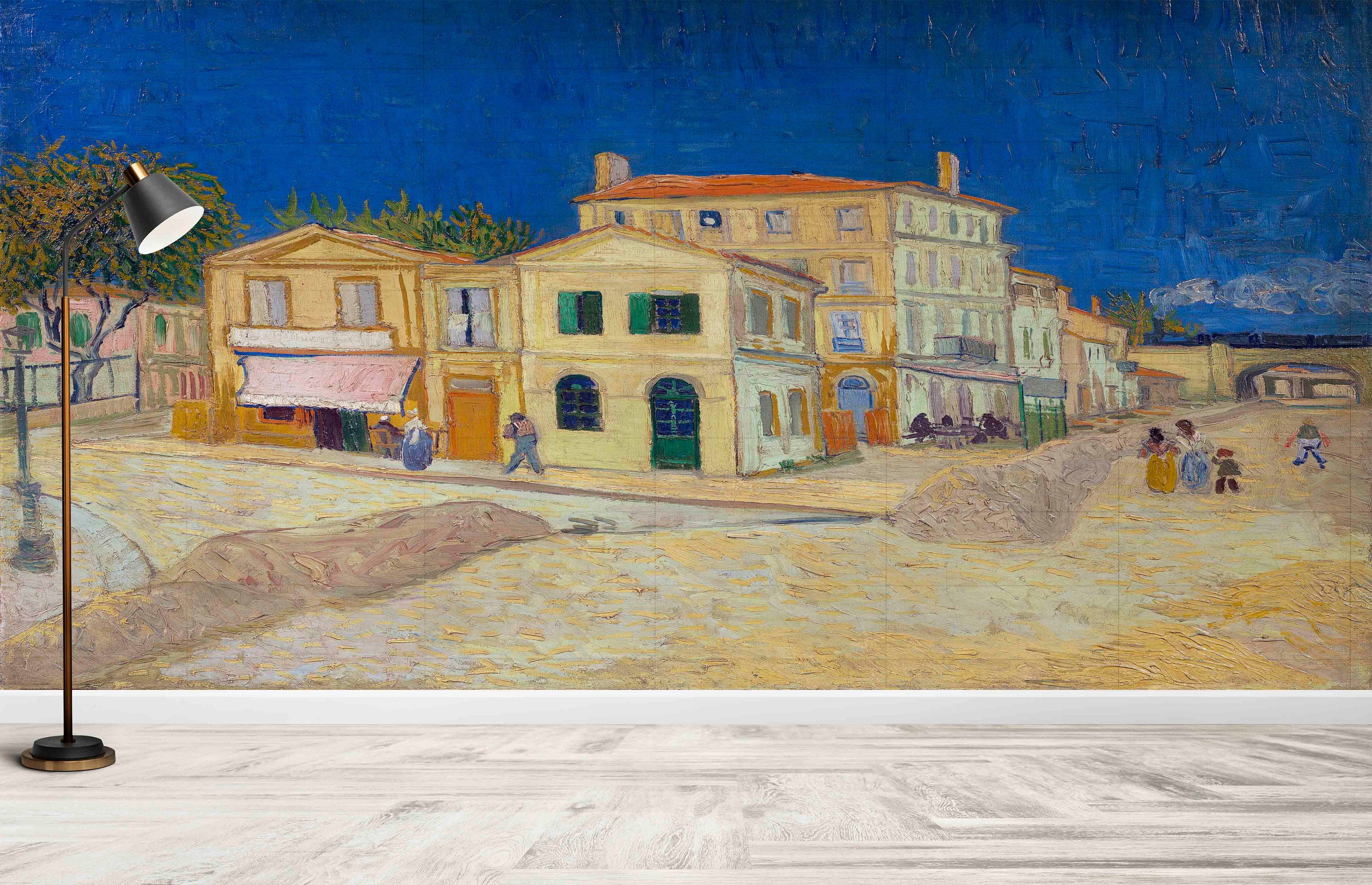 Night Landscape Wall Poster, Custom Wallpaper, The Yellow House, 3d ...