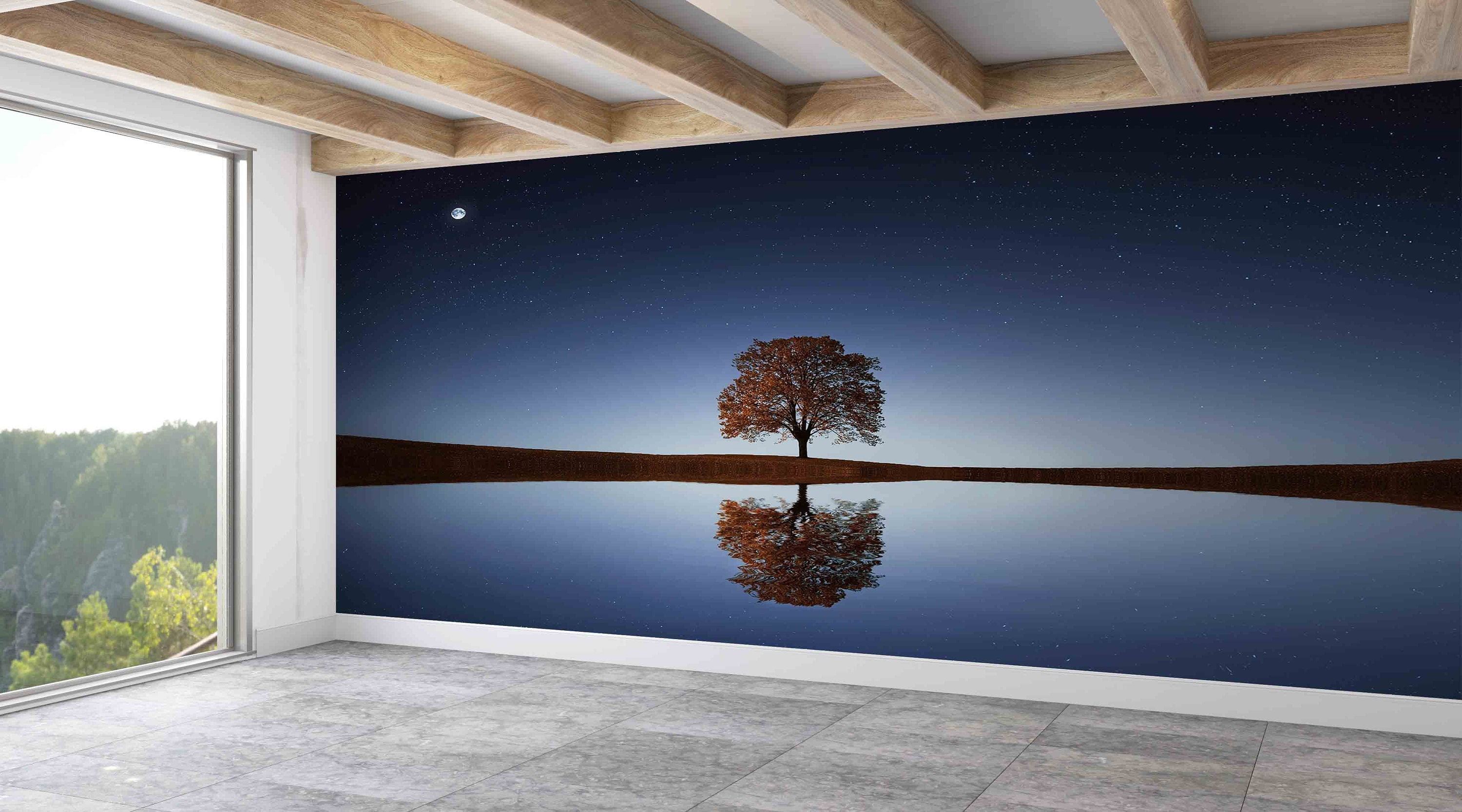 Night Landscape Wallpaper, 3d Wallpaper, Modern Wallpaper, Custom ...