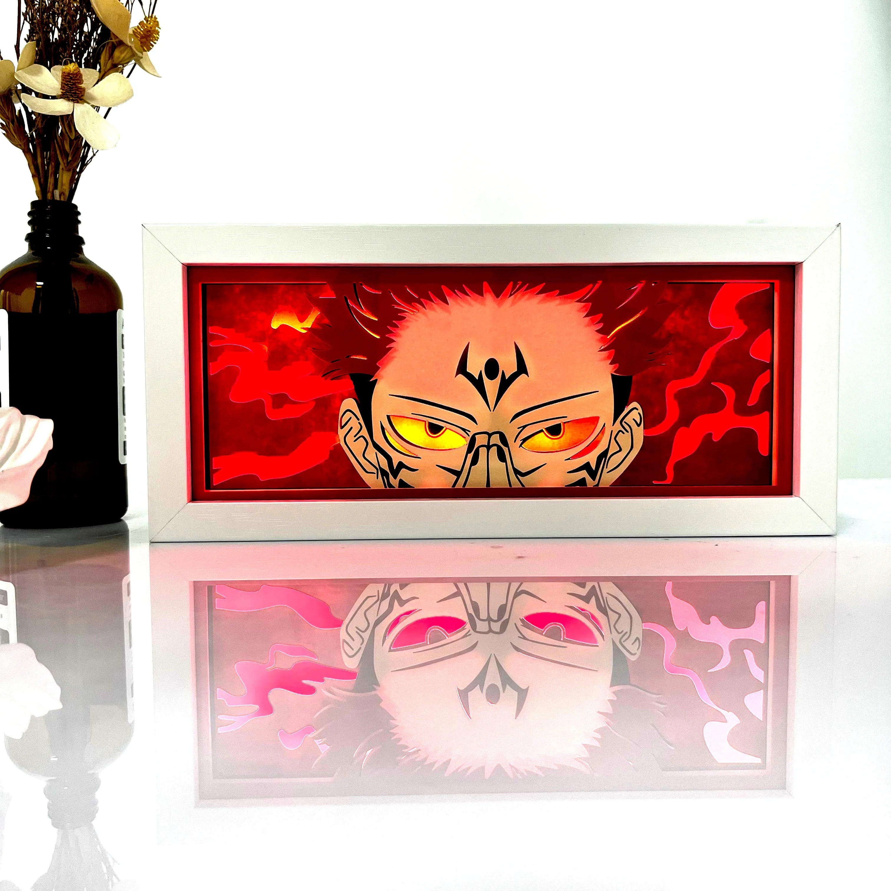 Night Light Anime Paper Cut Shadow Light Box 3D Shadow Lamp Laser Paper ...