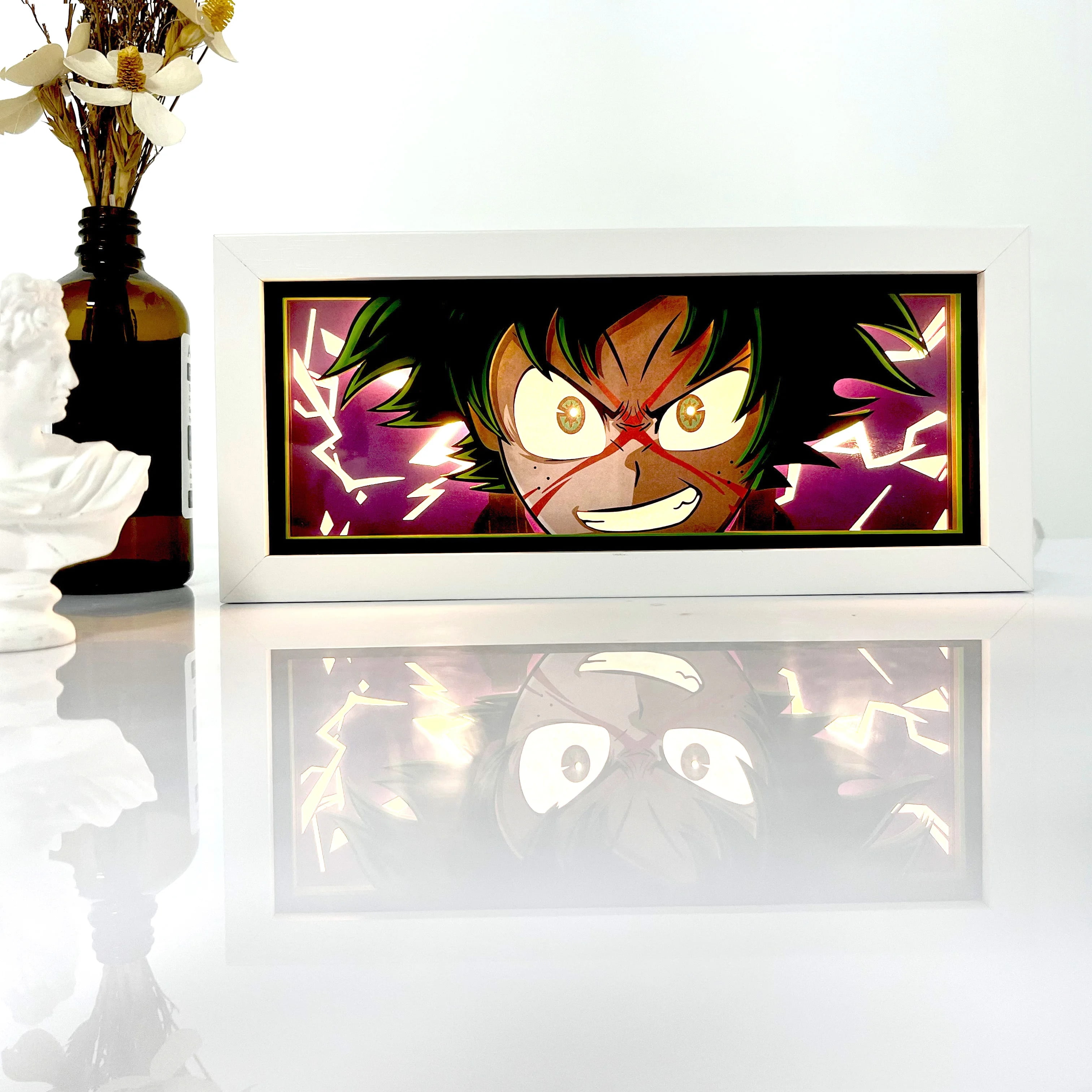 Night Light Anime Paper Cut Shadow Light Box 3D Shadow Lamp Laser Paper ...