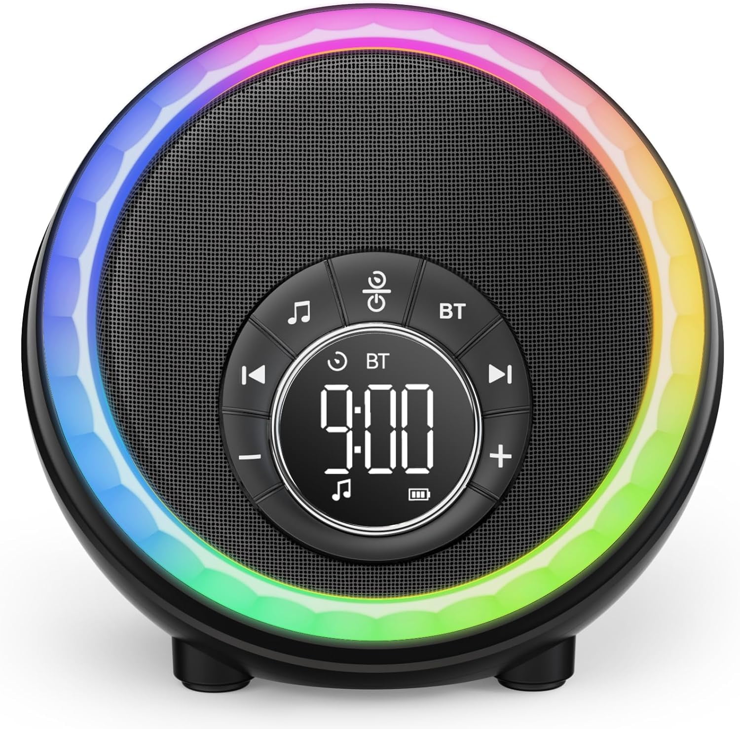 Night Light Bluetooth Speaker Alarm Clock, Portable Sound Machine with ...