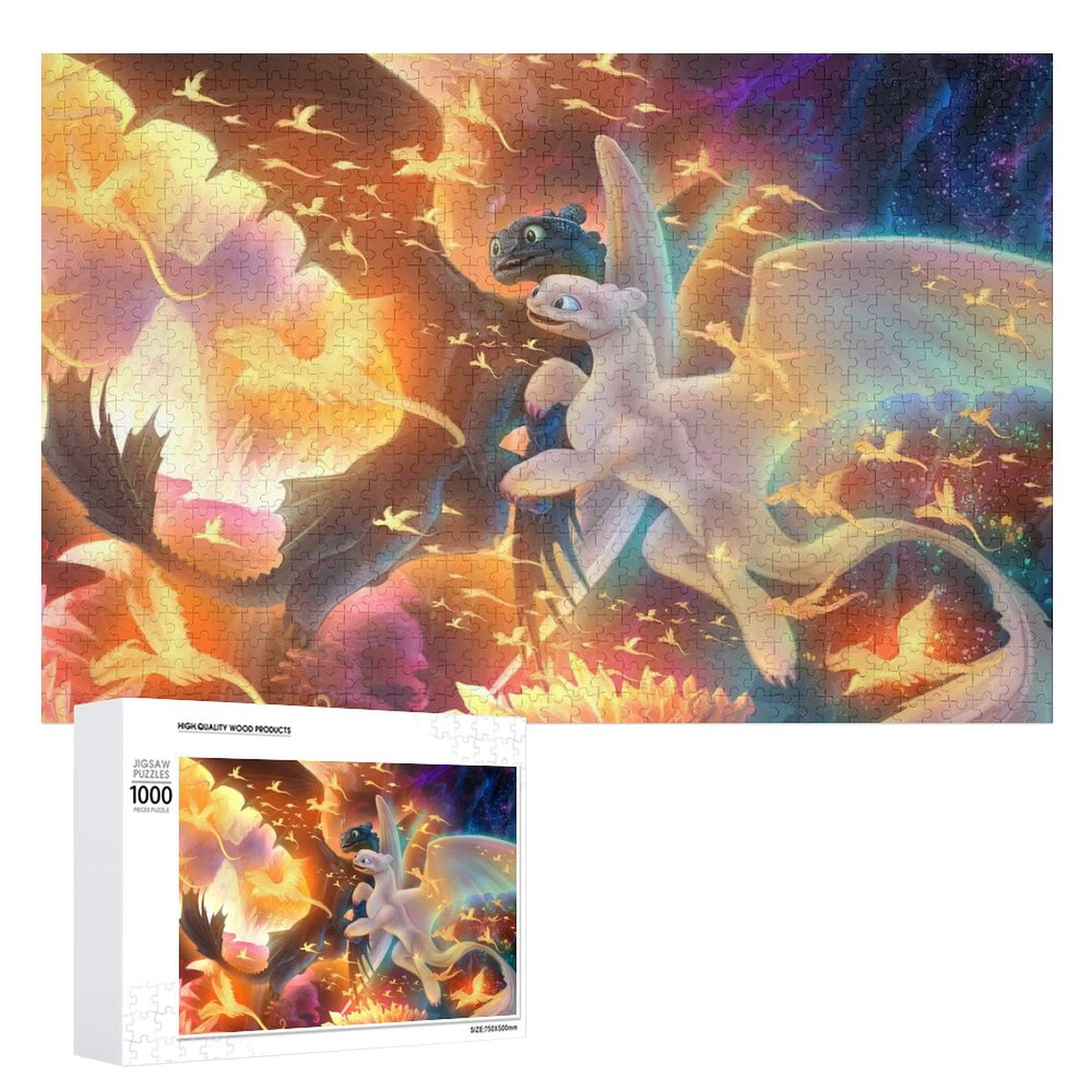 Night And Light Fury How to Train Your Dragon Wooden Jigsaw Puzzles ...