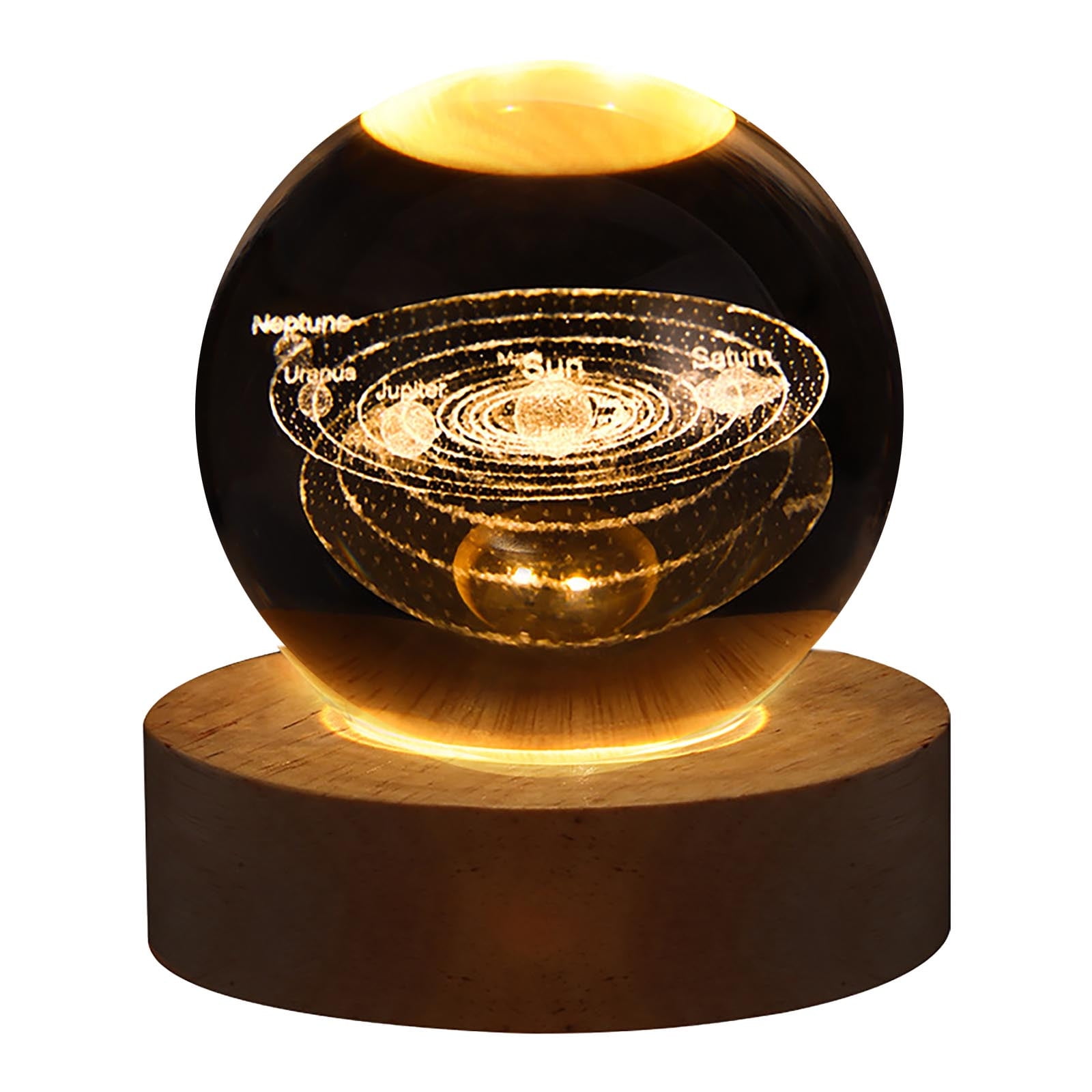 Night Light Galaxy Crystal Ball Night Light LED Solar System Crystal ...