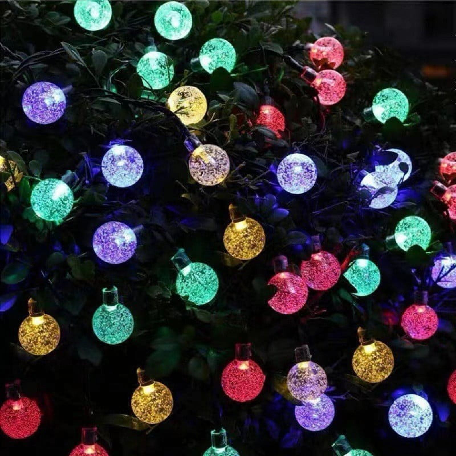 Night Light LED Bubble Ball Light String Solar Colored Lights Outdoor ...