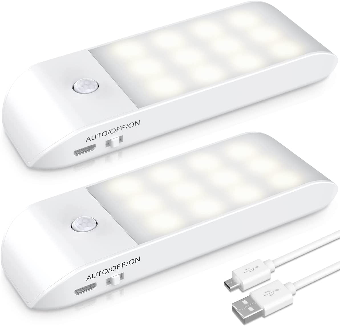 Night Light with Motion Sensor [2 Pack] USB Rechargeable Night Light ...