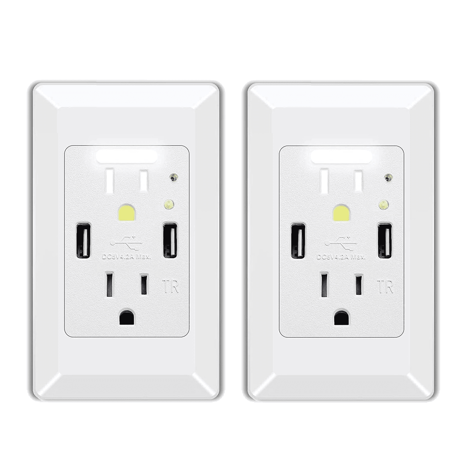 Night Light Outlet,NineLeaf 4.2A High Speed Duplex Receptacle with 2 ...