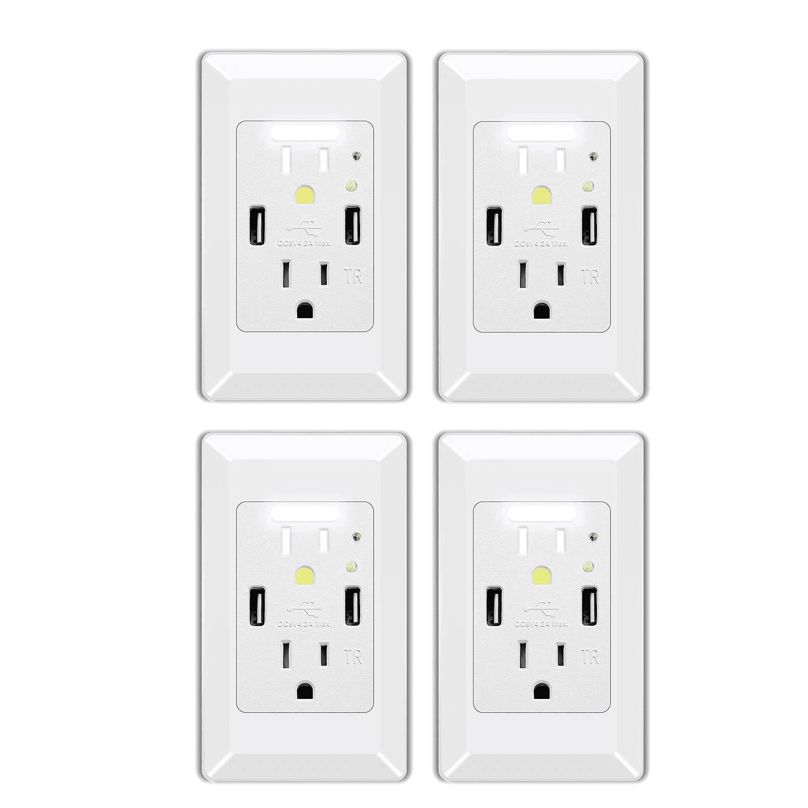 Night Light Outlet,NineLeaf 4.2A High Speed Duplex Receptacle with 2 ...
