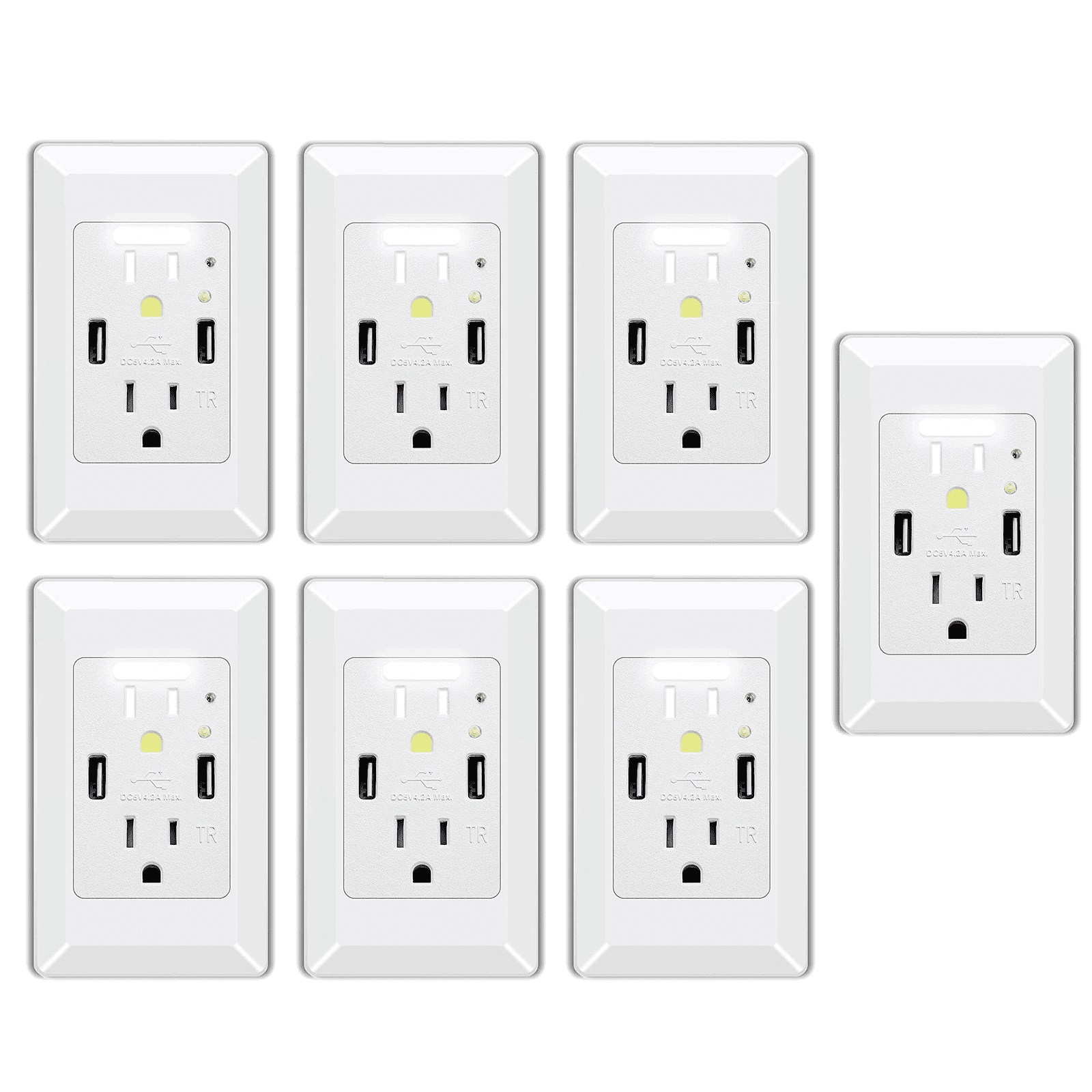 Night Light Outlet,NineLeaf 4.2A High Speed Duplex Receptacle with 2 ...