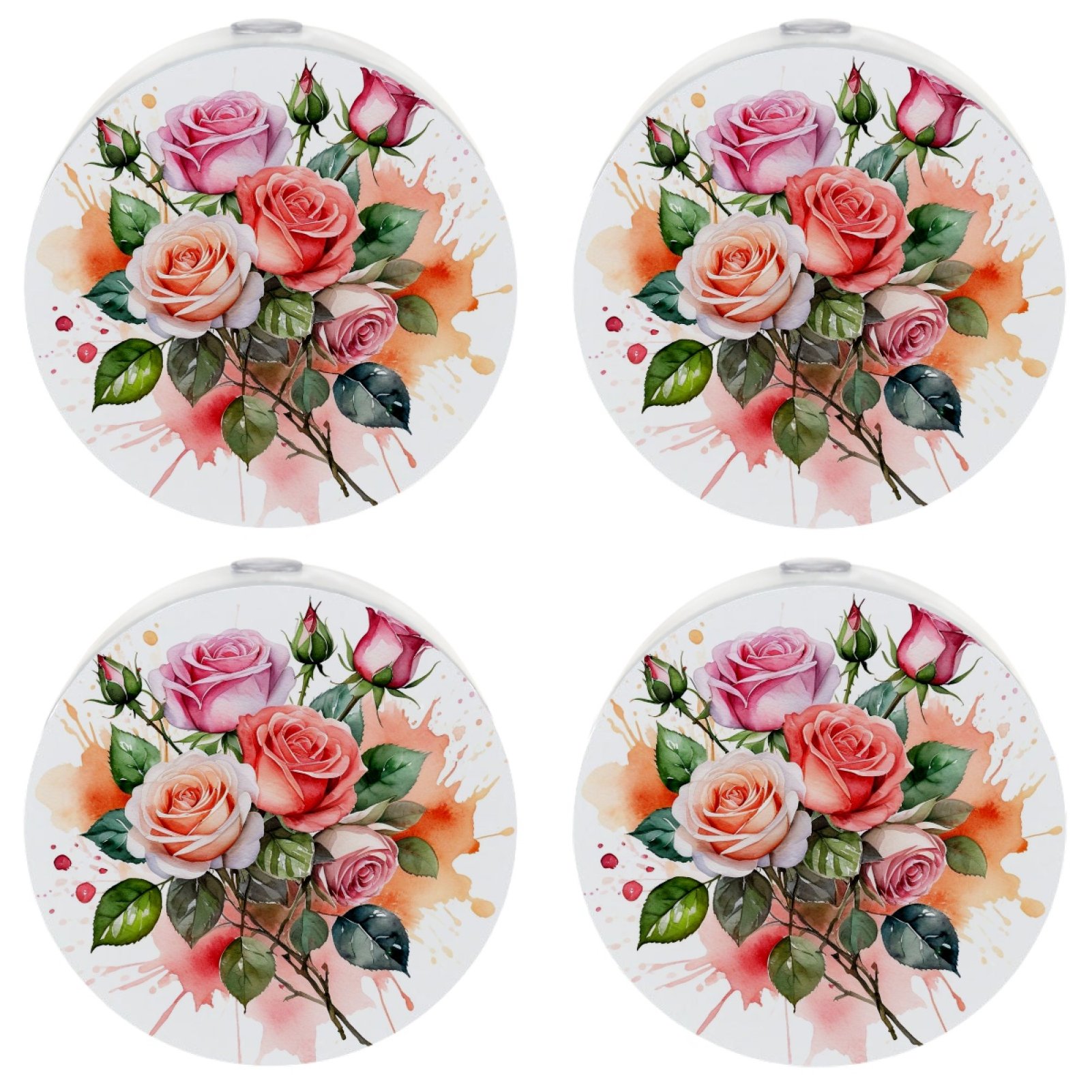 Night Light Plug into Wall for Kids & Adults，Watercolor Flower Bouquet ...