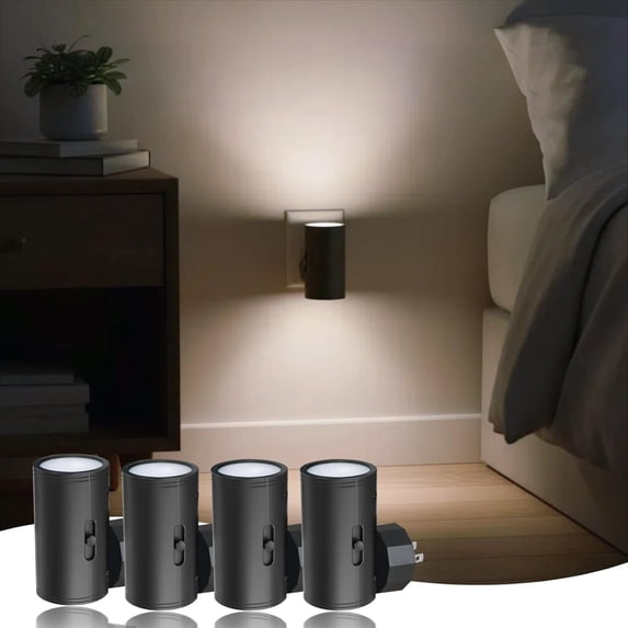Night Light Plug into Wall, 0-300LM Adjustable Brightness,Light Sensor ...