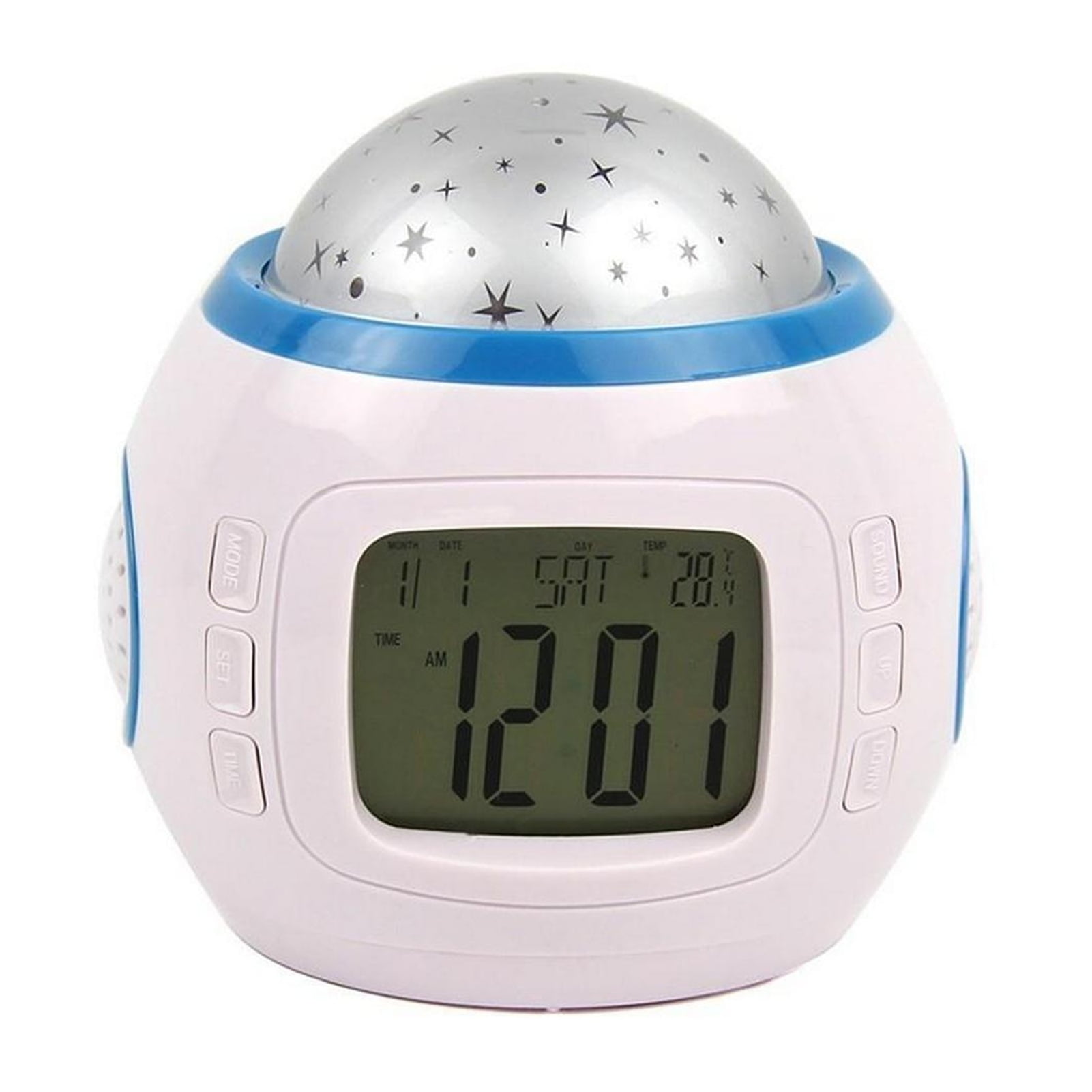 Night Light Projector Alarm Clock LED Digital Colorful Star Sky Lamp ...