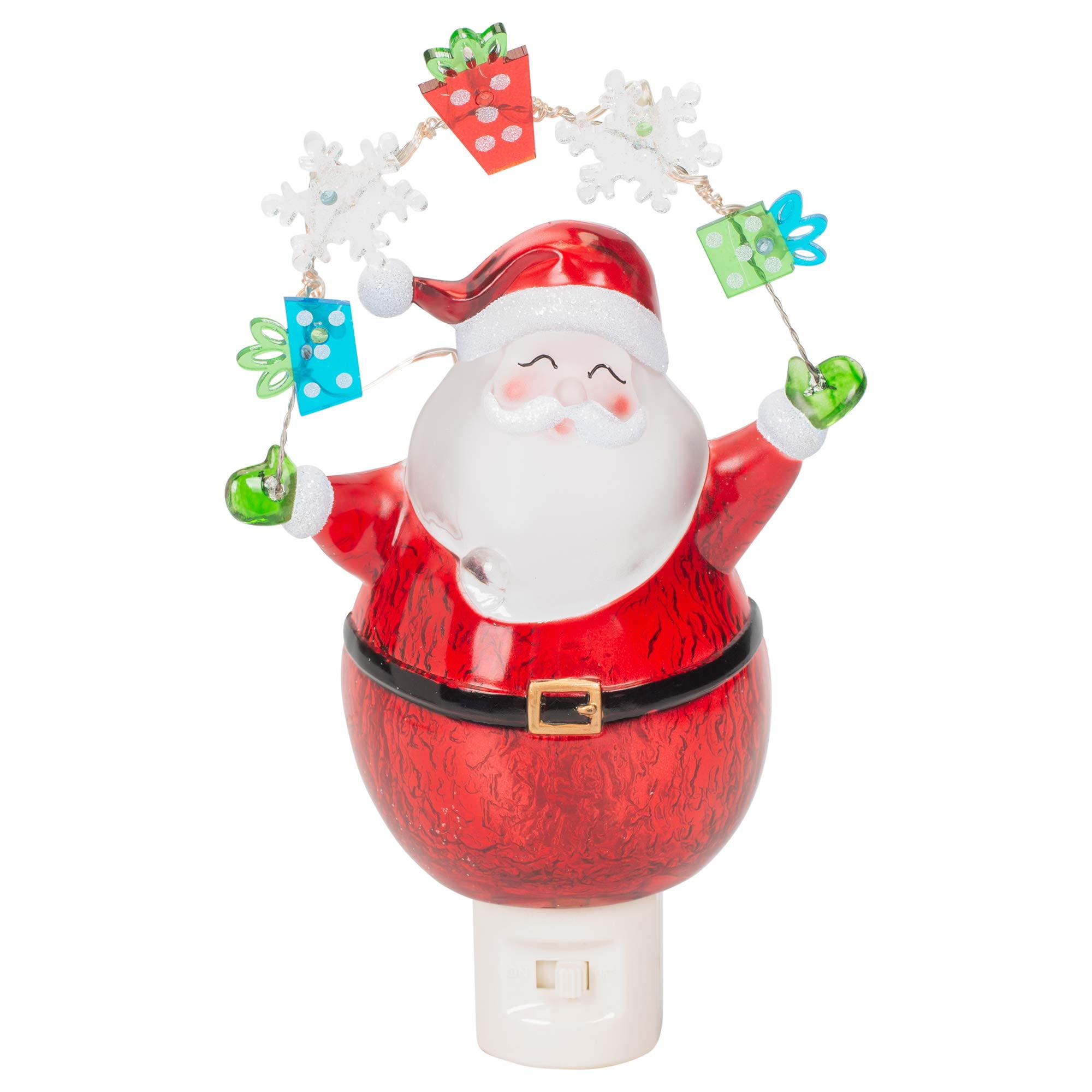 Night Light Santa and Garland 7.75" LED Christmas Light Decor - Walmart.com