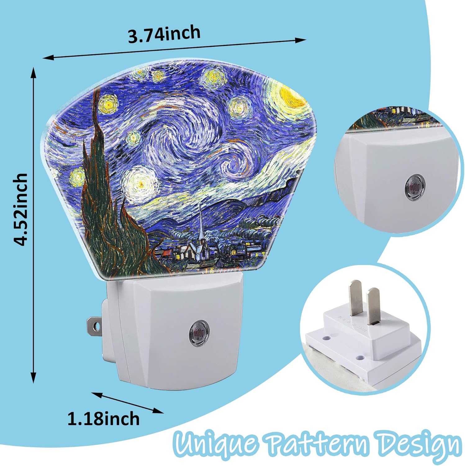 Night Light The Starry Night Plug-in LED Dusk-to-Dawn Sensor Soft Night ...