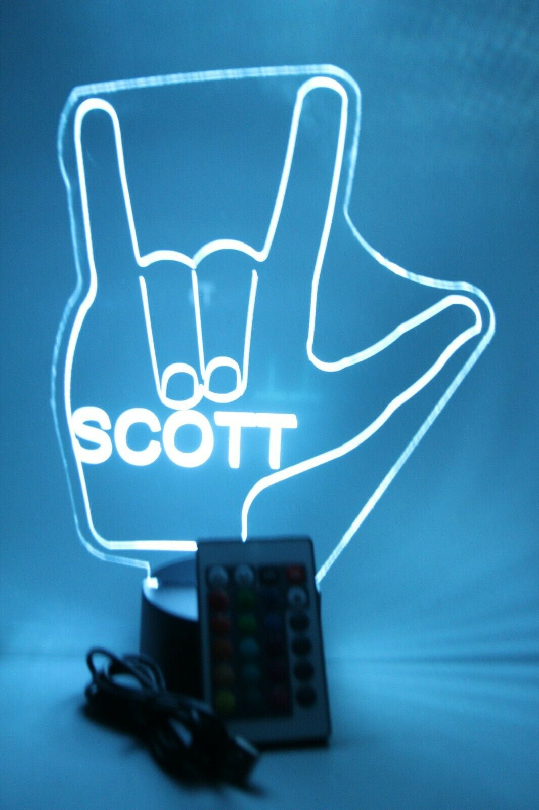 Night Light Up Desk Table Lamp LED Personalized Free Engraved I Love ...