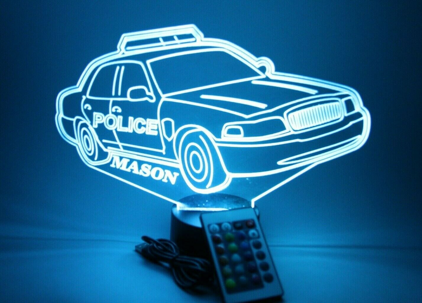 Night Light Up Desk Table Lamp LED Personalized Free Engraved Police ...