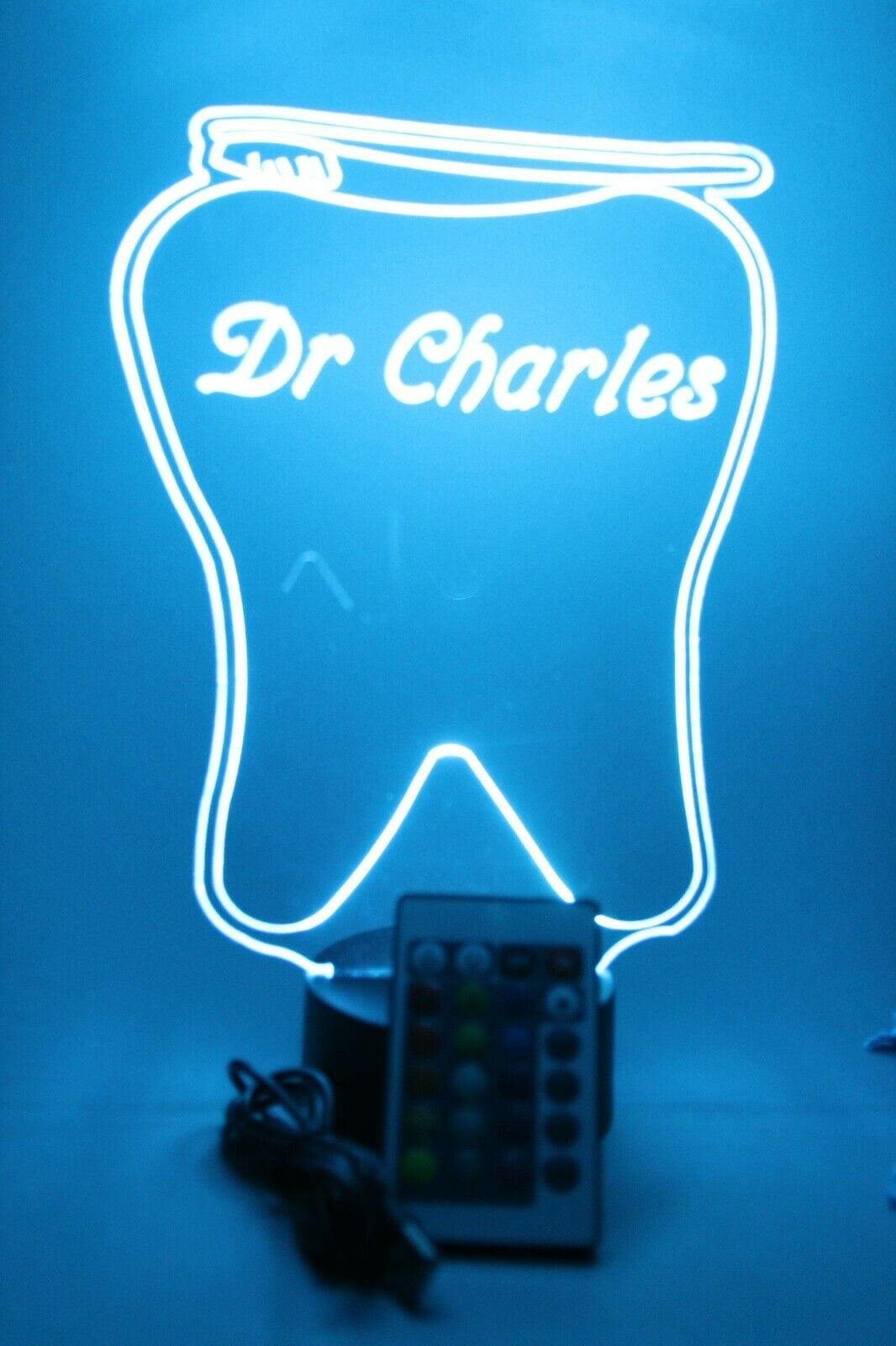 Night Light Up Desk Table Lamp LED Personalized Free Engraved Tooth ...