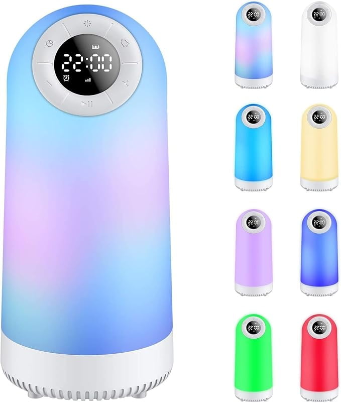 Night Light with Wireless Speaker, Trendy Music Bedside Lamp, Dimmable ...