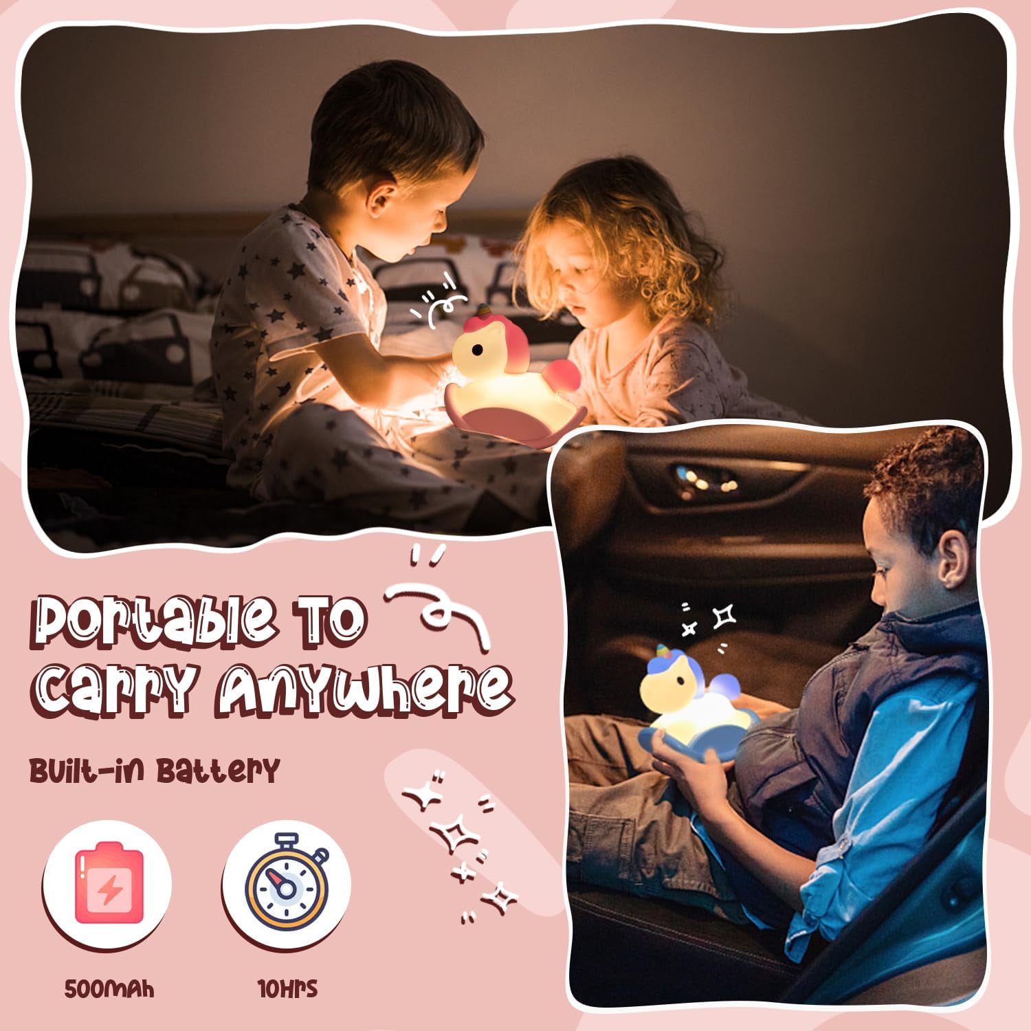 Night Light for Kids, Silicone Cute Stuff Lamp,Touch Night Light for ...