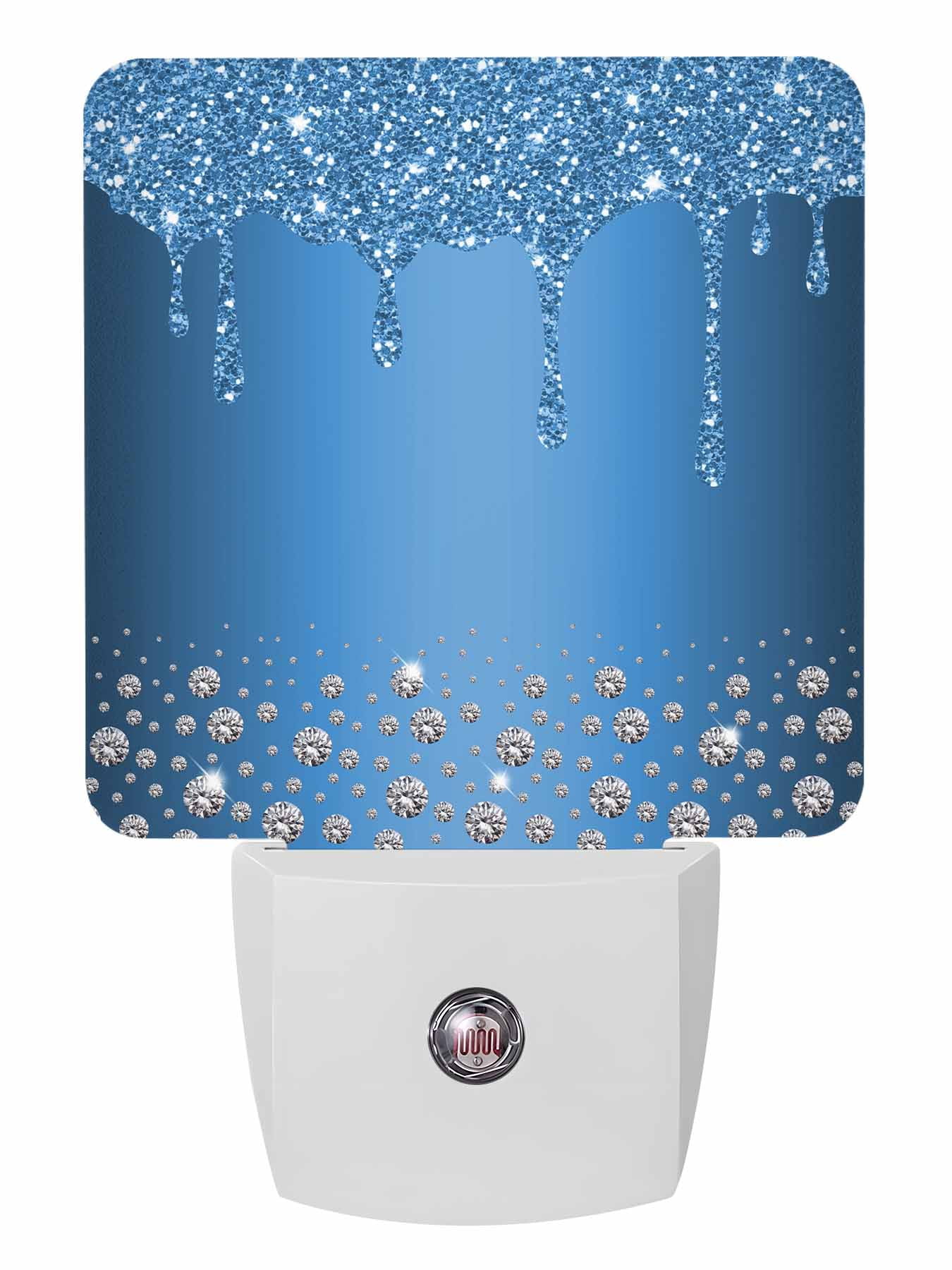 Night Lights Auto Sensor Blue Diamond Plug-in LED Nightlights Lamp Dusk ...