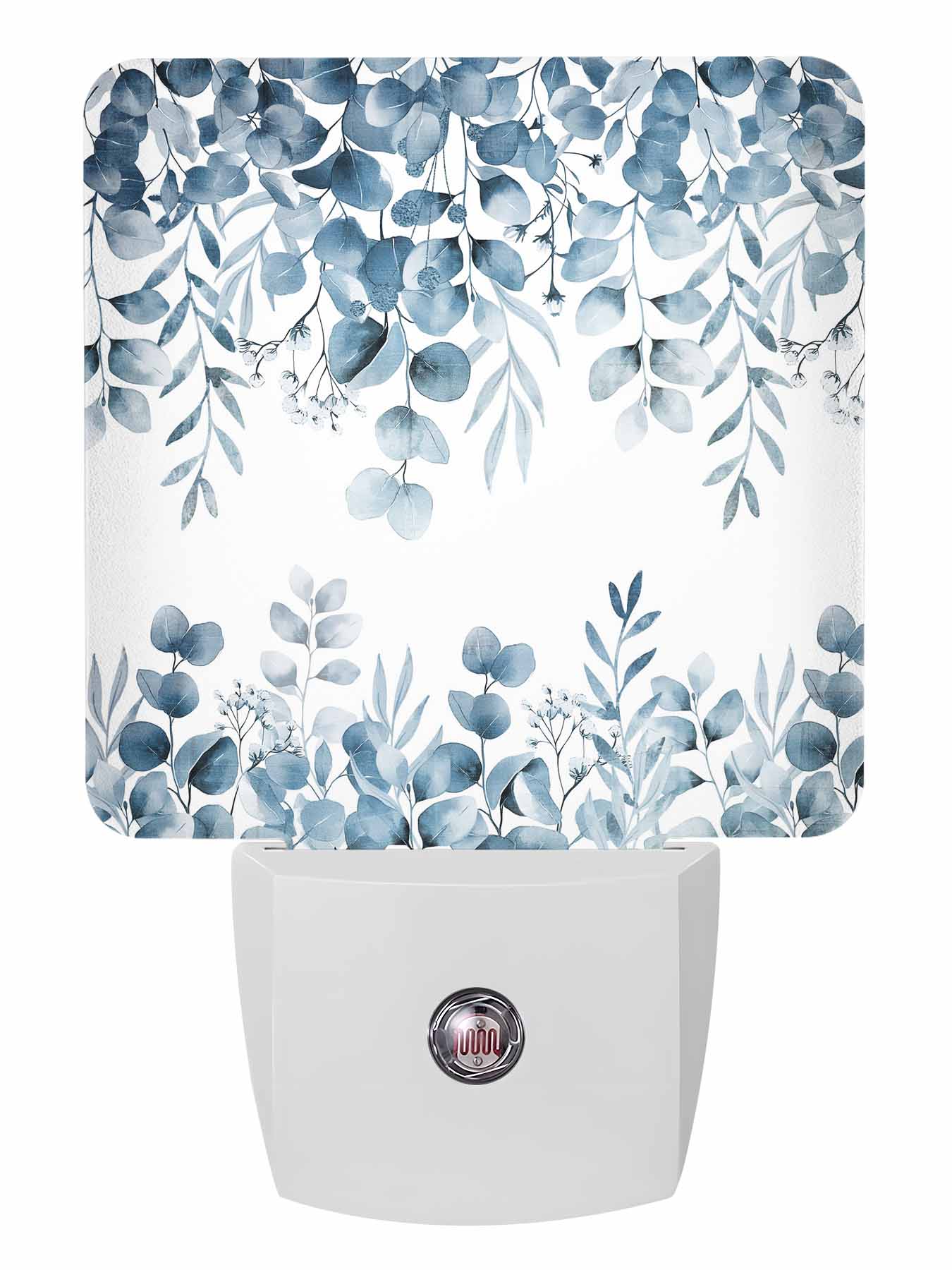 Night Lights Auto Sensor Blue Eucalyptus Leaves Plug-in LED Nightlights ...