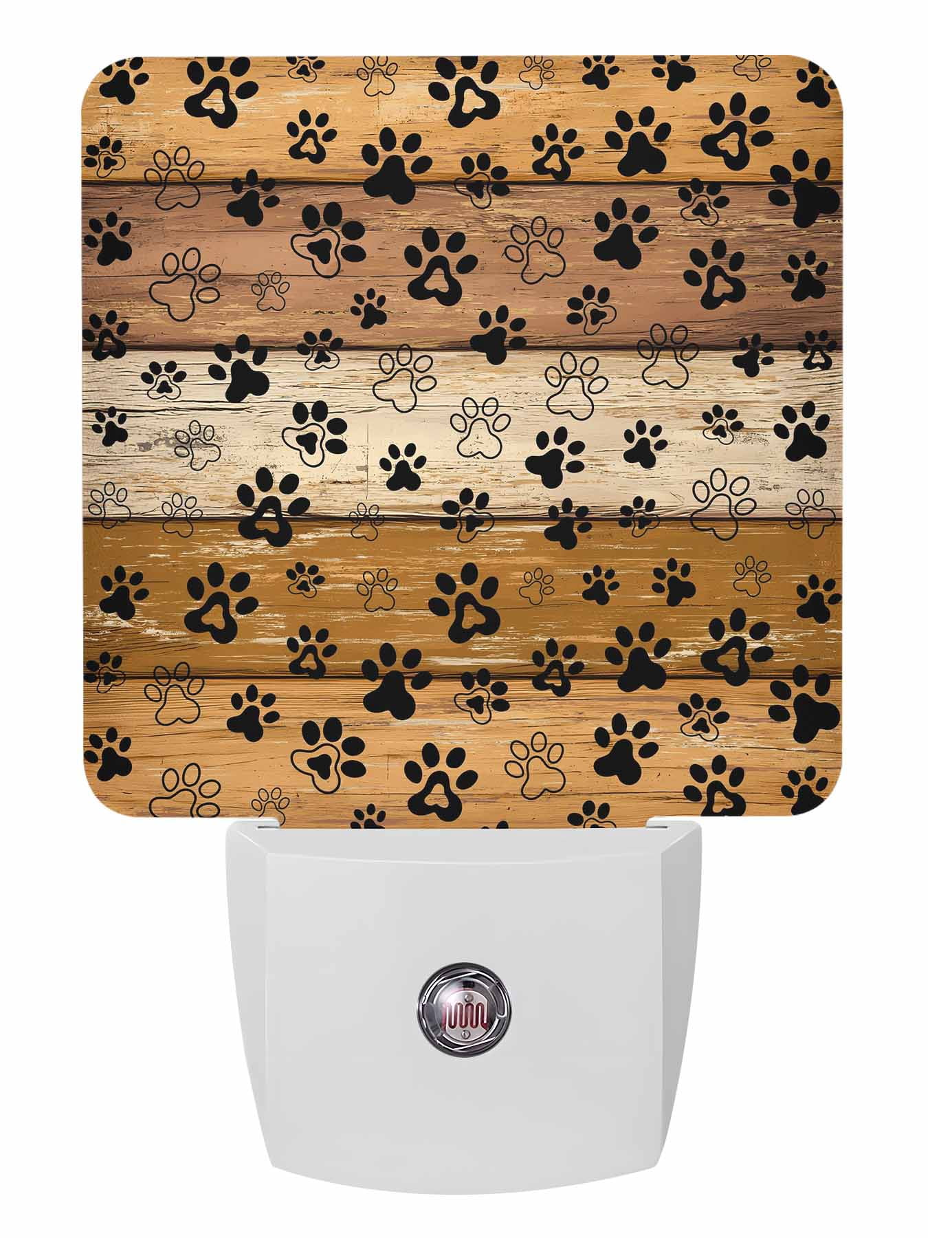 Night Lights Auto Sensor Dog Paw Print Plug-in LED Nightlights Lamp ...