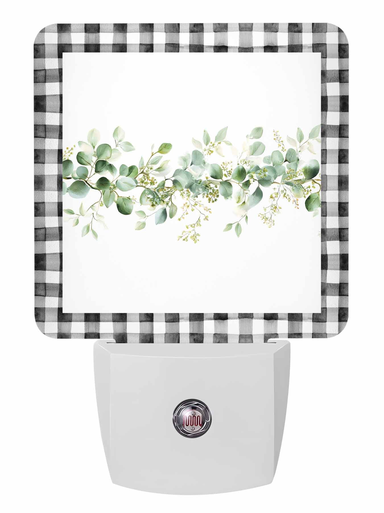 Night Lights Auto Sensor Green Eucalyptus Leaves Plug-in LED ...