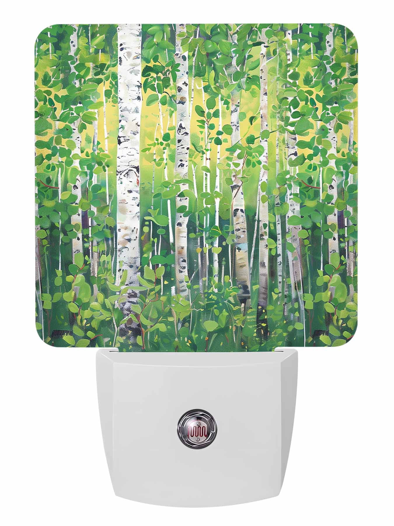 Night Lights Auto Sensor Green Forest Plant Plug-in LED Nightlights ...