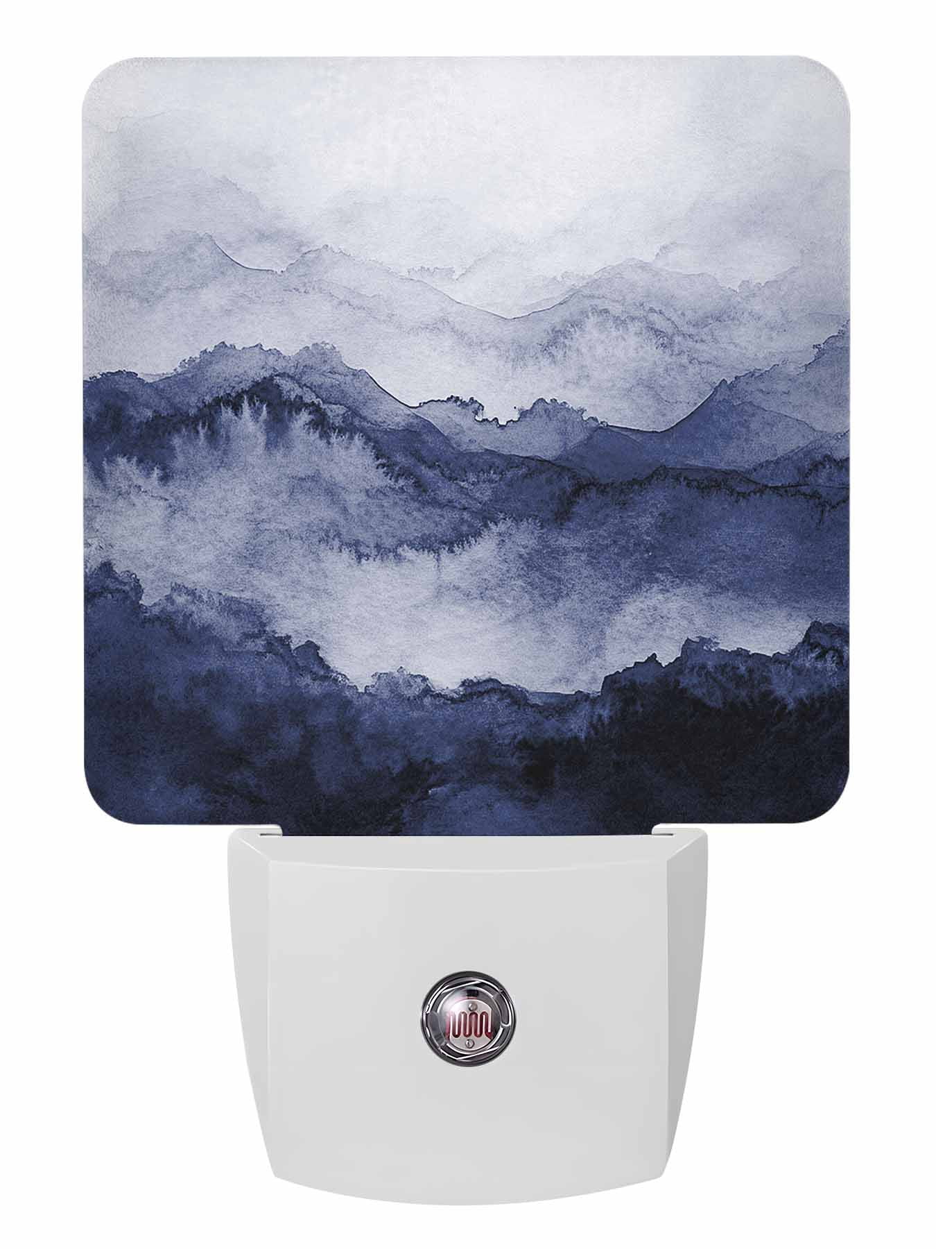 Night Lights Auto Sensor Navy Blue Mountain Plug-in LED Nightlights ...