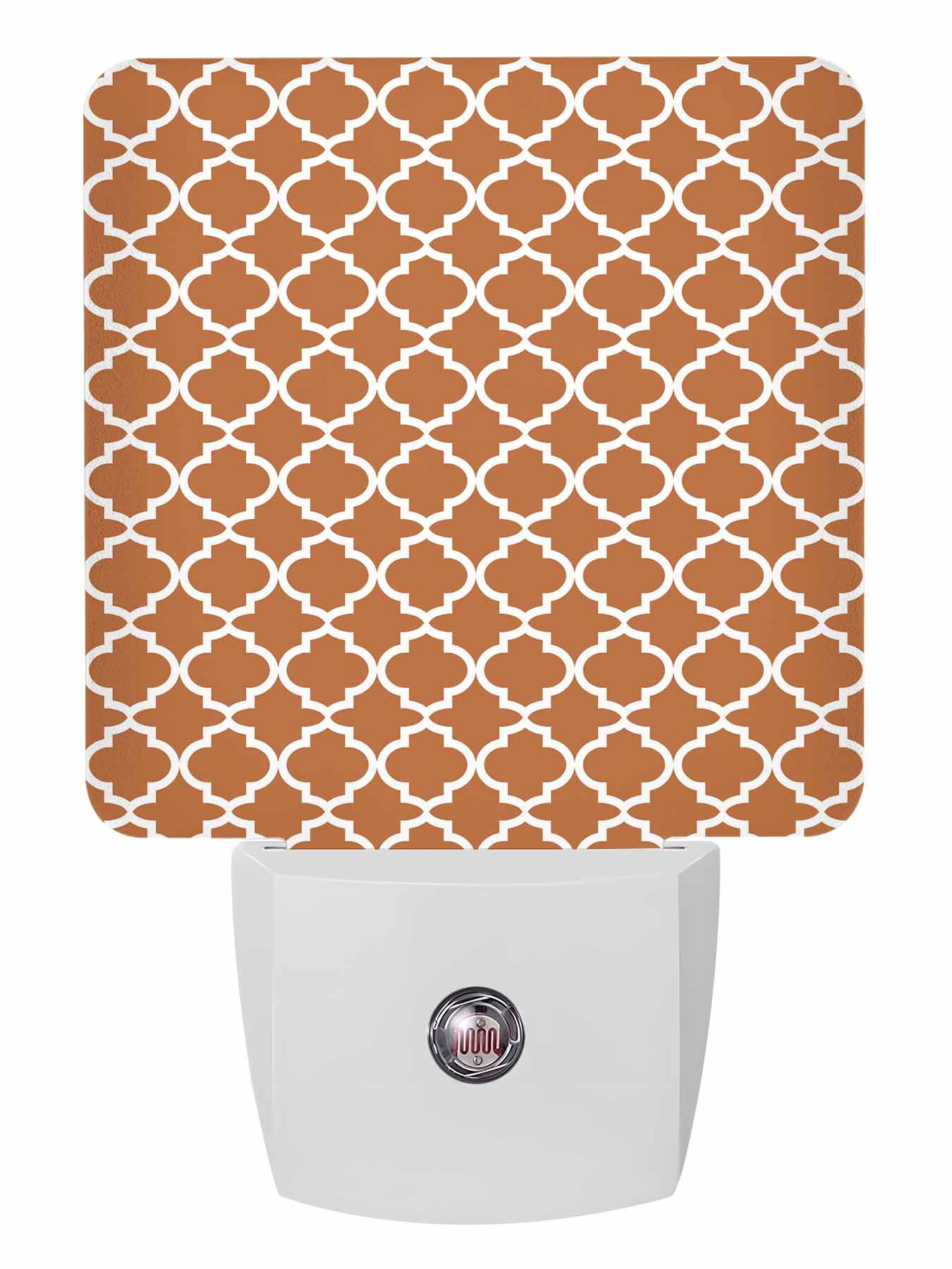 Night Lights Auto Sensor Orange Morocco Texture Plug-in LED Nightlights ...