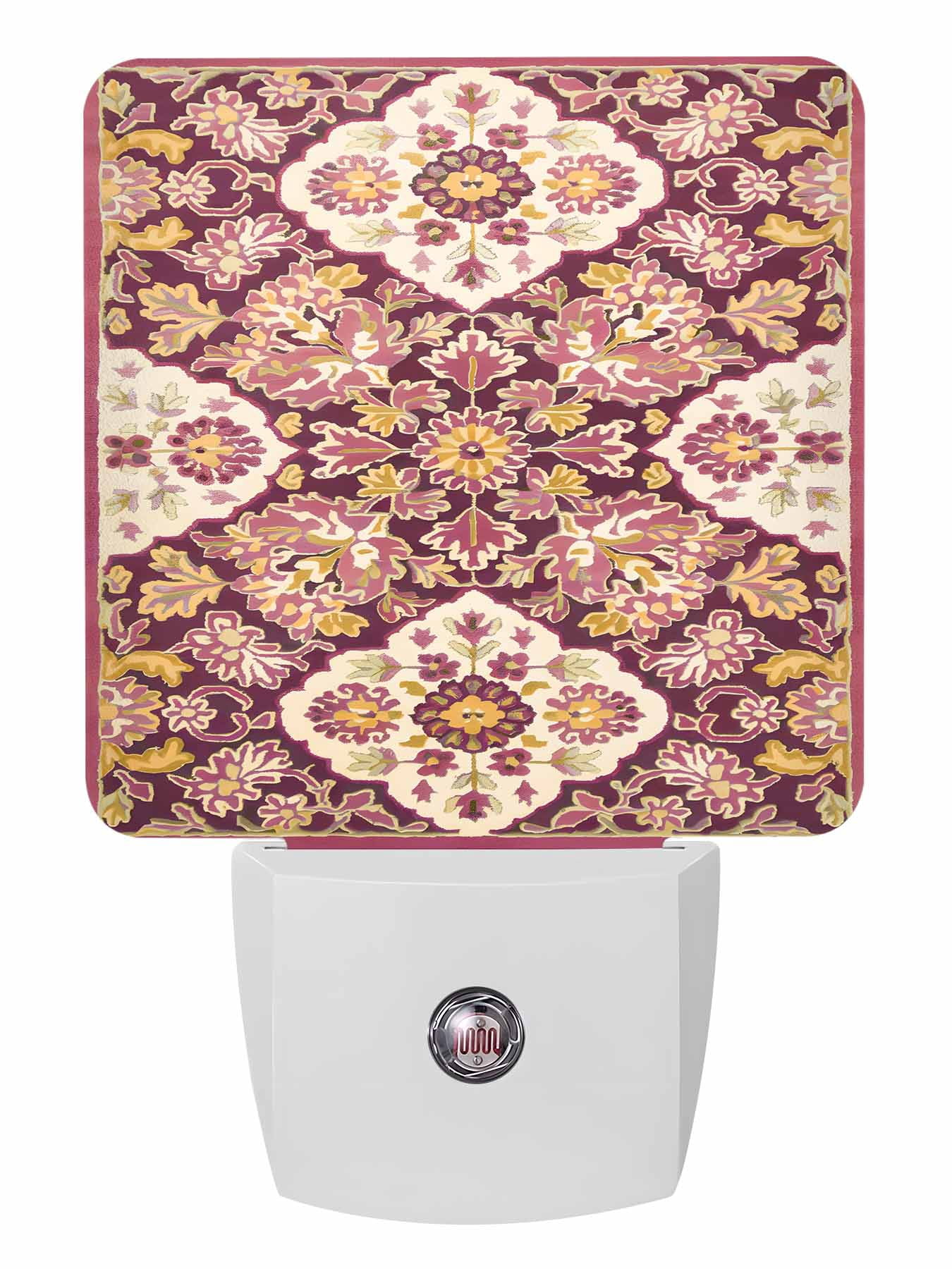 Night Lights Auto Sensor Pink Boho Flower Plug-in LED Nightlights Lamp ...