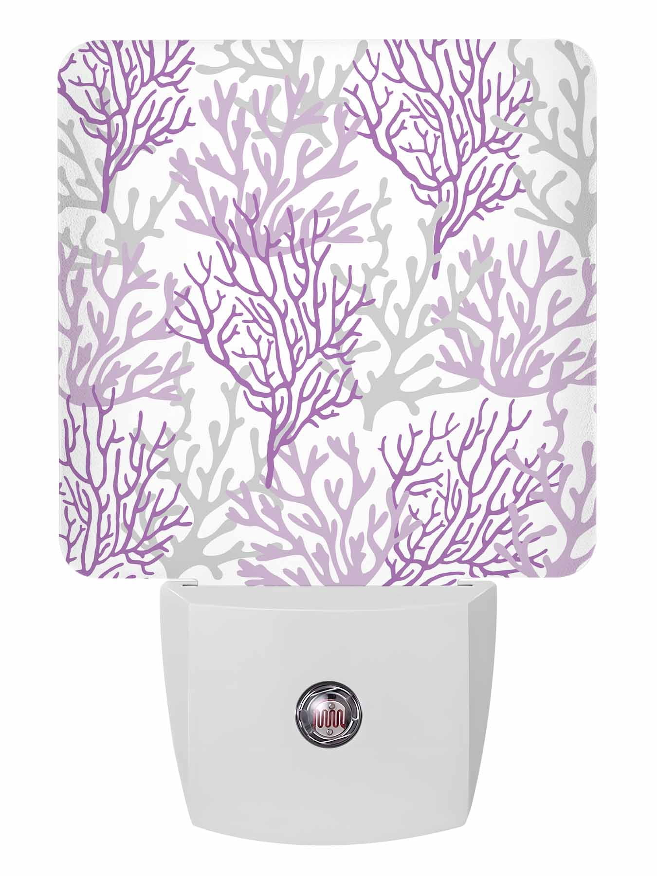 Night Lights Auto Sensor Purple Grey Ocean Coral Plug-in LED ...