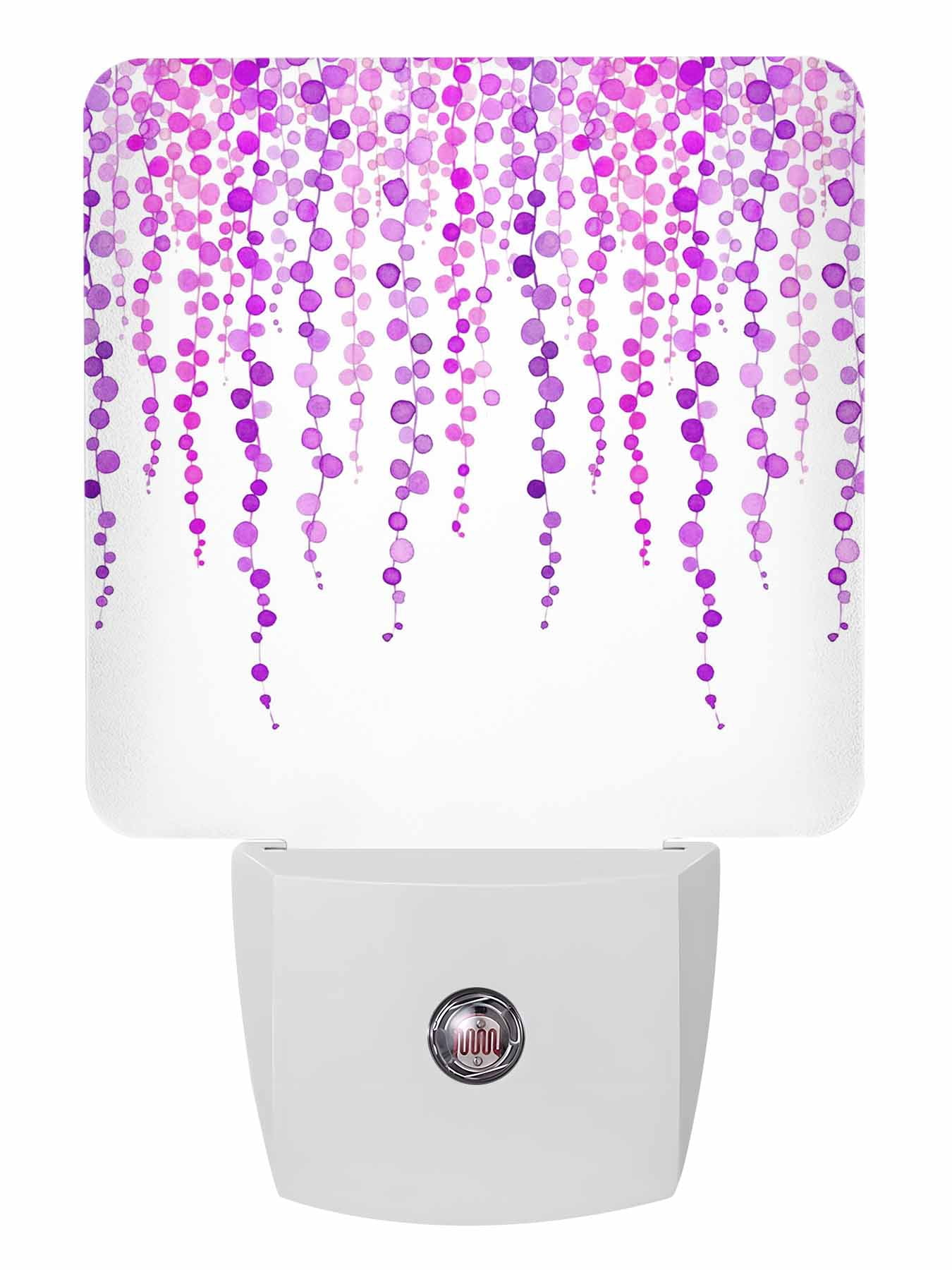 Night Lights Auto Sensor Purple Polka Dots Vines Plug-in LED ...