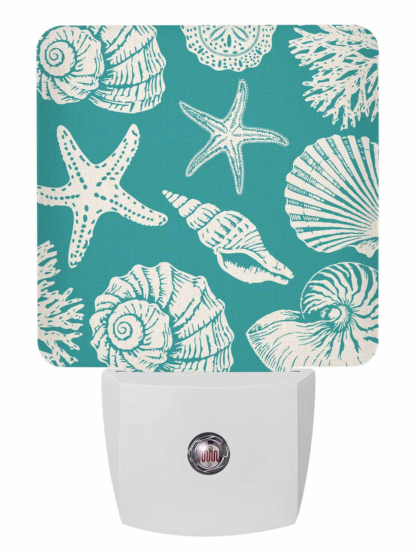 Night Lights Auto Sensor Shell Starfish Plug-in LED Nightlights Lamp ...