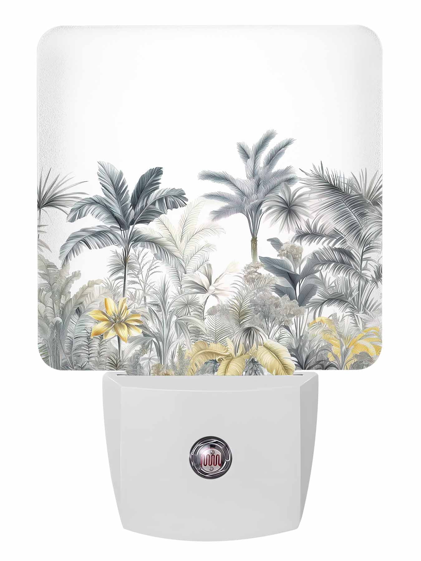 Night Lights Auto Sensor Tropical Plants Plug-in LED Nightlights Lamp ...