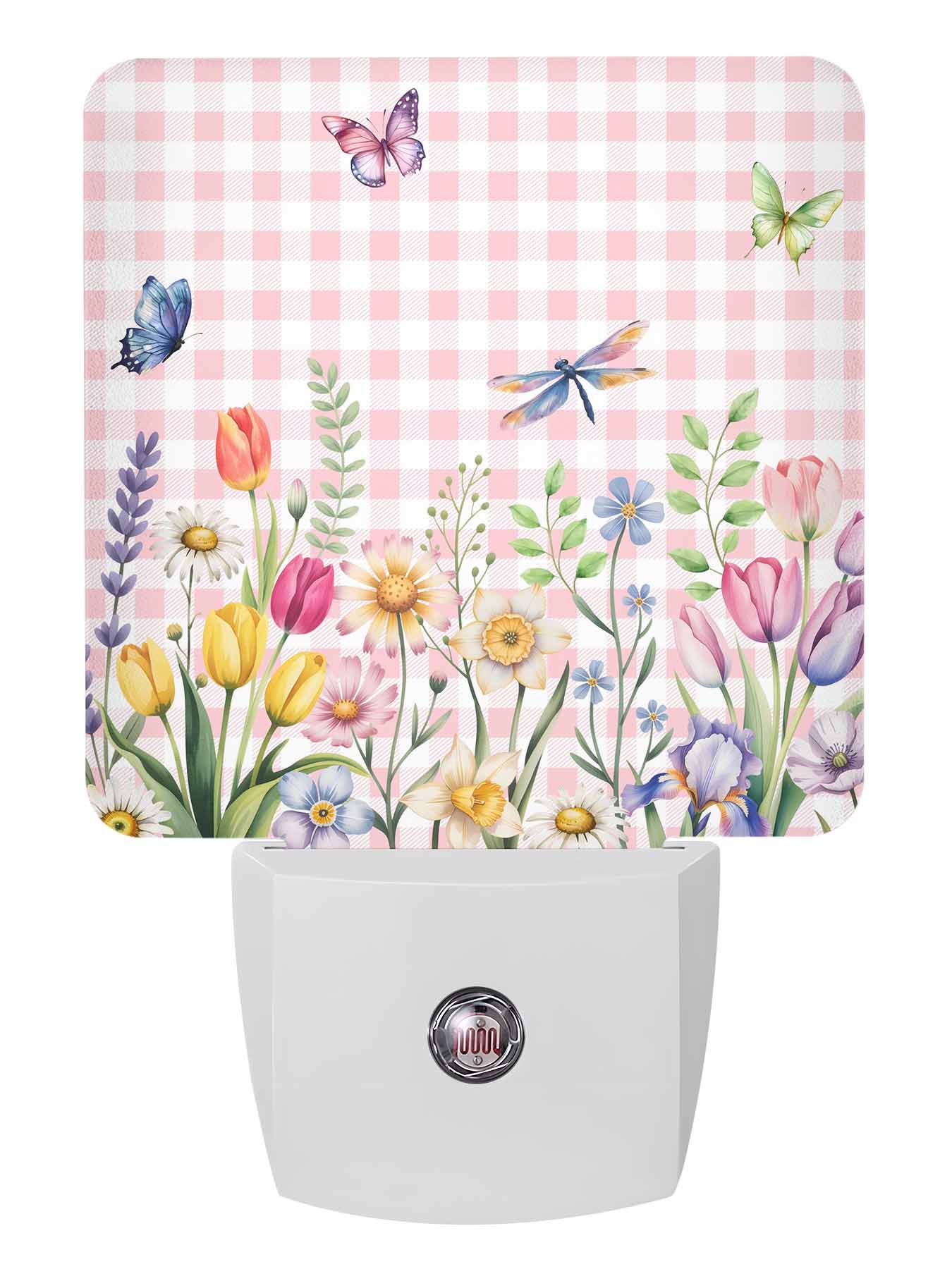 Night Lights Auto Sensor Tulip Daisy Flowers Plug-in LED Nightlights ...