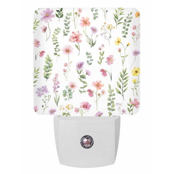 Night Lights Auto Sensor Wildflowers Eucalyptus Leaves Plug-in LED ...