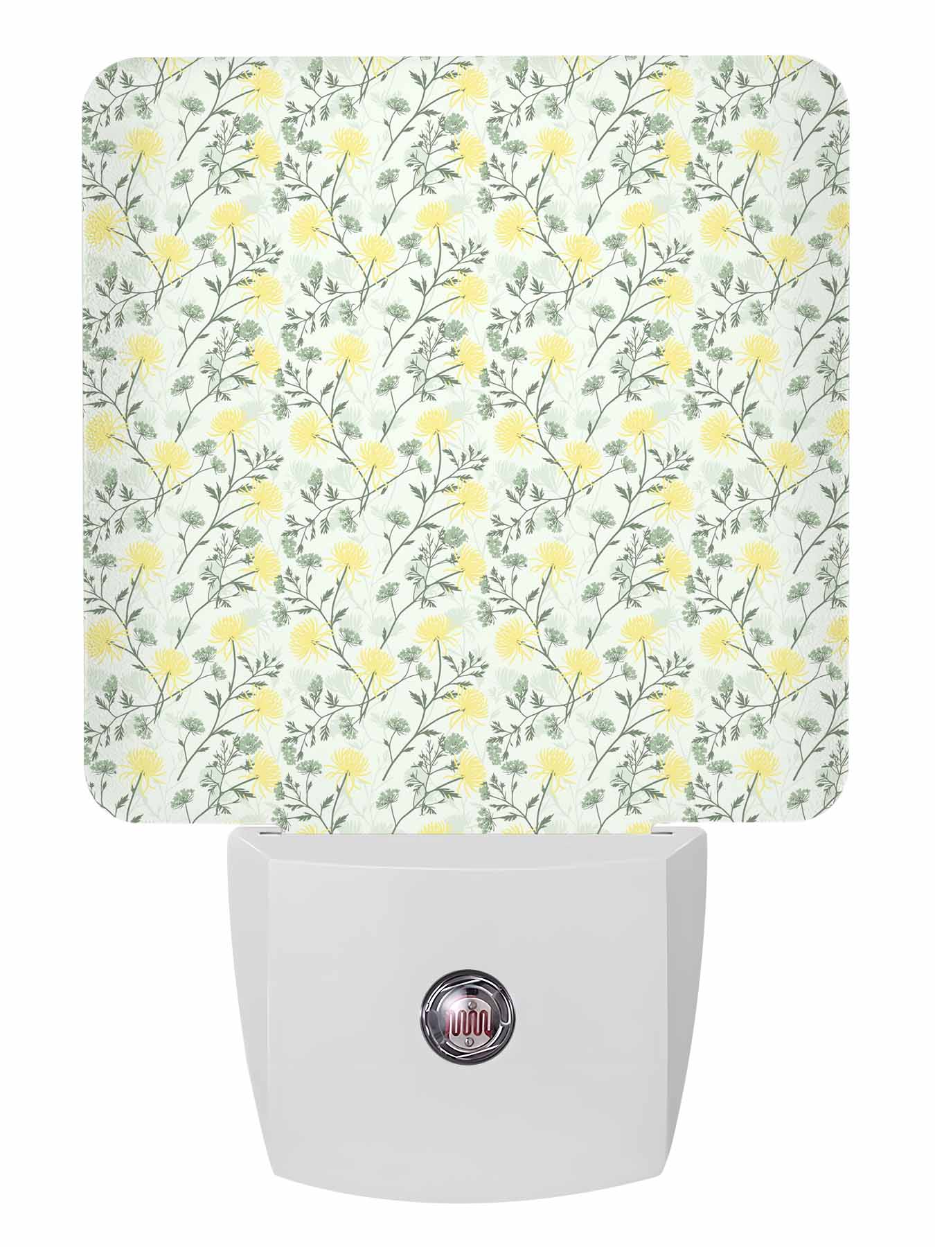 Night Lights Auto Sensor Yellow Flowers Plug-in LED Nightlights Lamp ...