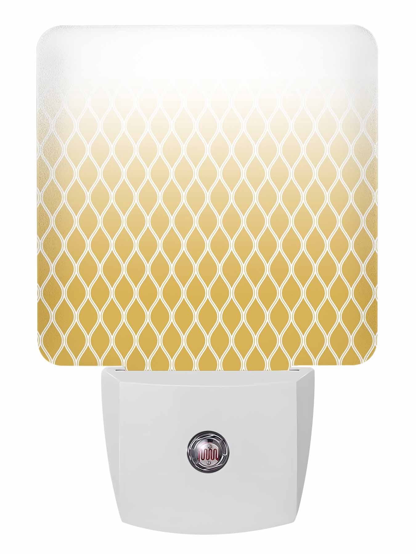 Night Lights Auto Sensor Yellow Geometric Plug-in LED Nightlights Lamp ...