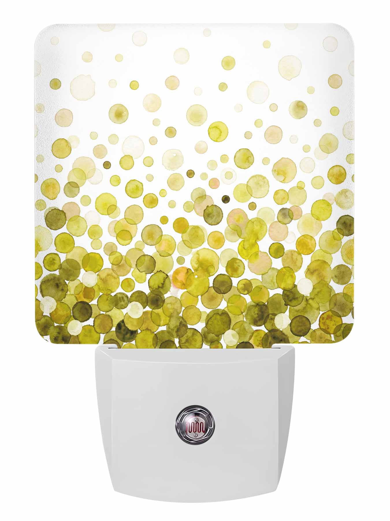 Night Lights Auto Sensor Yellow Polka Dots Plug-in LED Nightlights Lamp ...