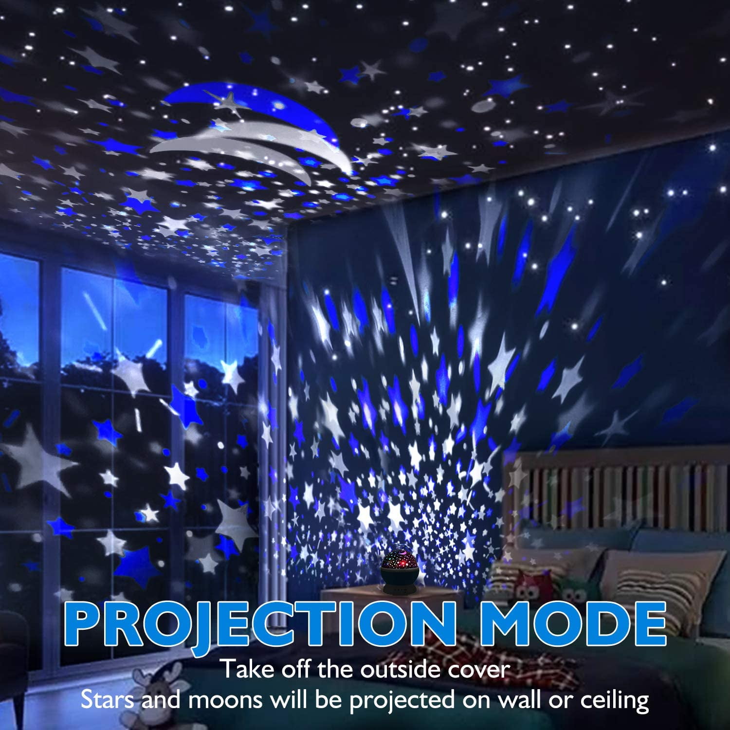 Night Lights for Kids, Star Night Light Projector for Kids Room, 360 ...