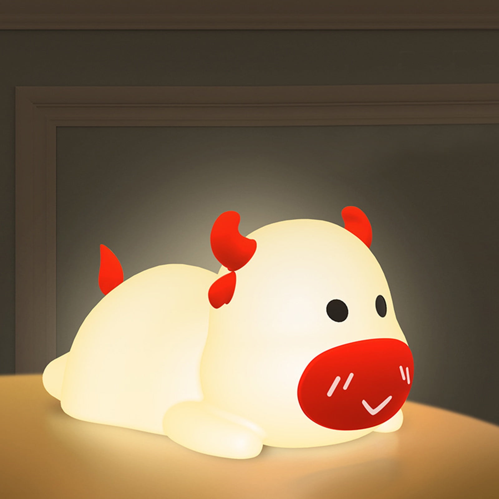 Night Lights Motion Sensor Cordless Cute Cow Light Portable Silicone ...