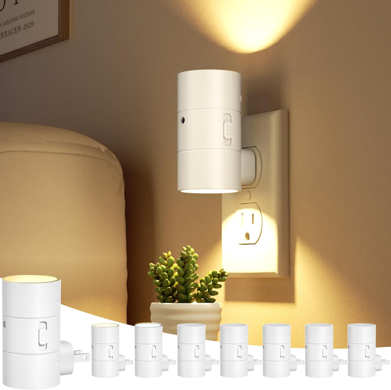 Night Lights Plug Into Wall,3 Color Temperatures Night Light Plug in ...