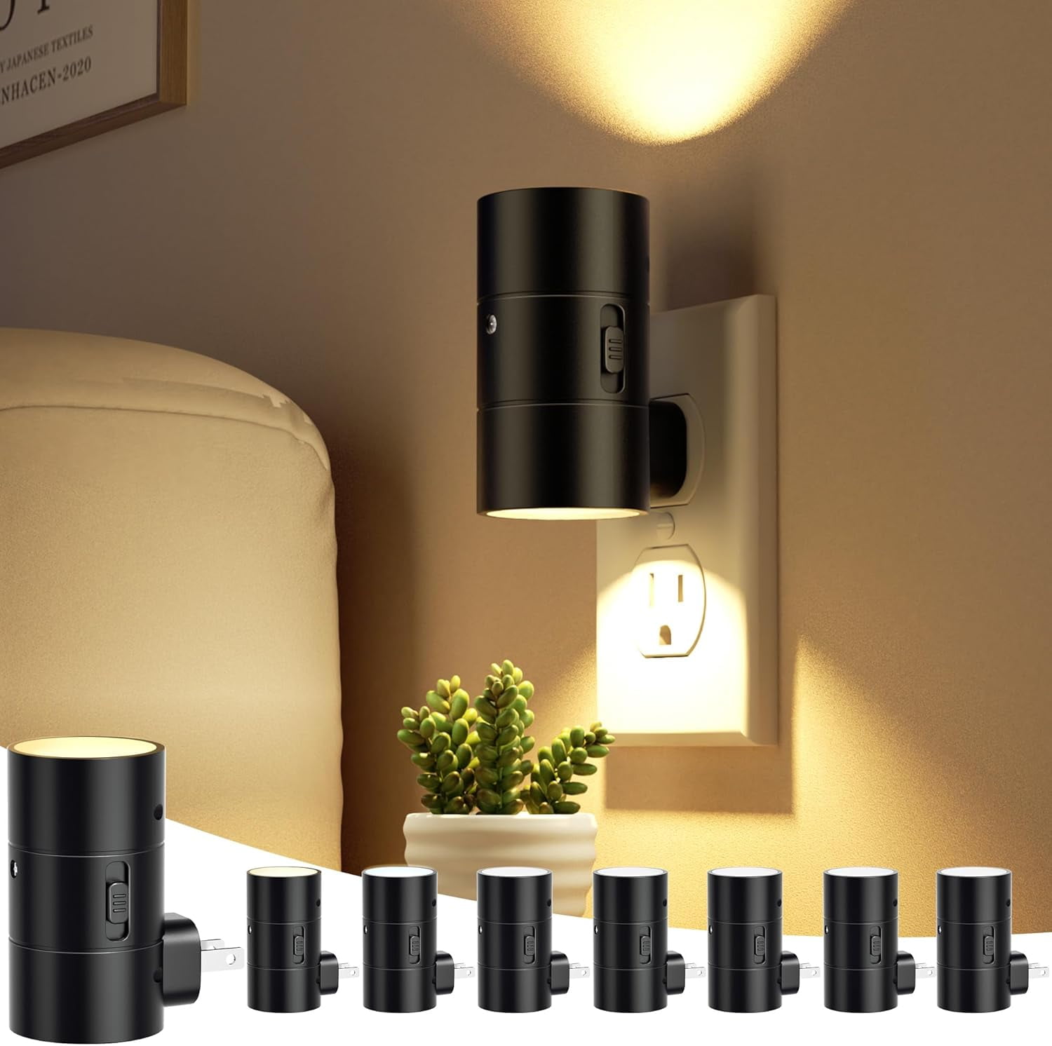 Night Lights Plug Into Wall,3 Color Temperatures Night Light Plug in ...