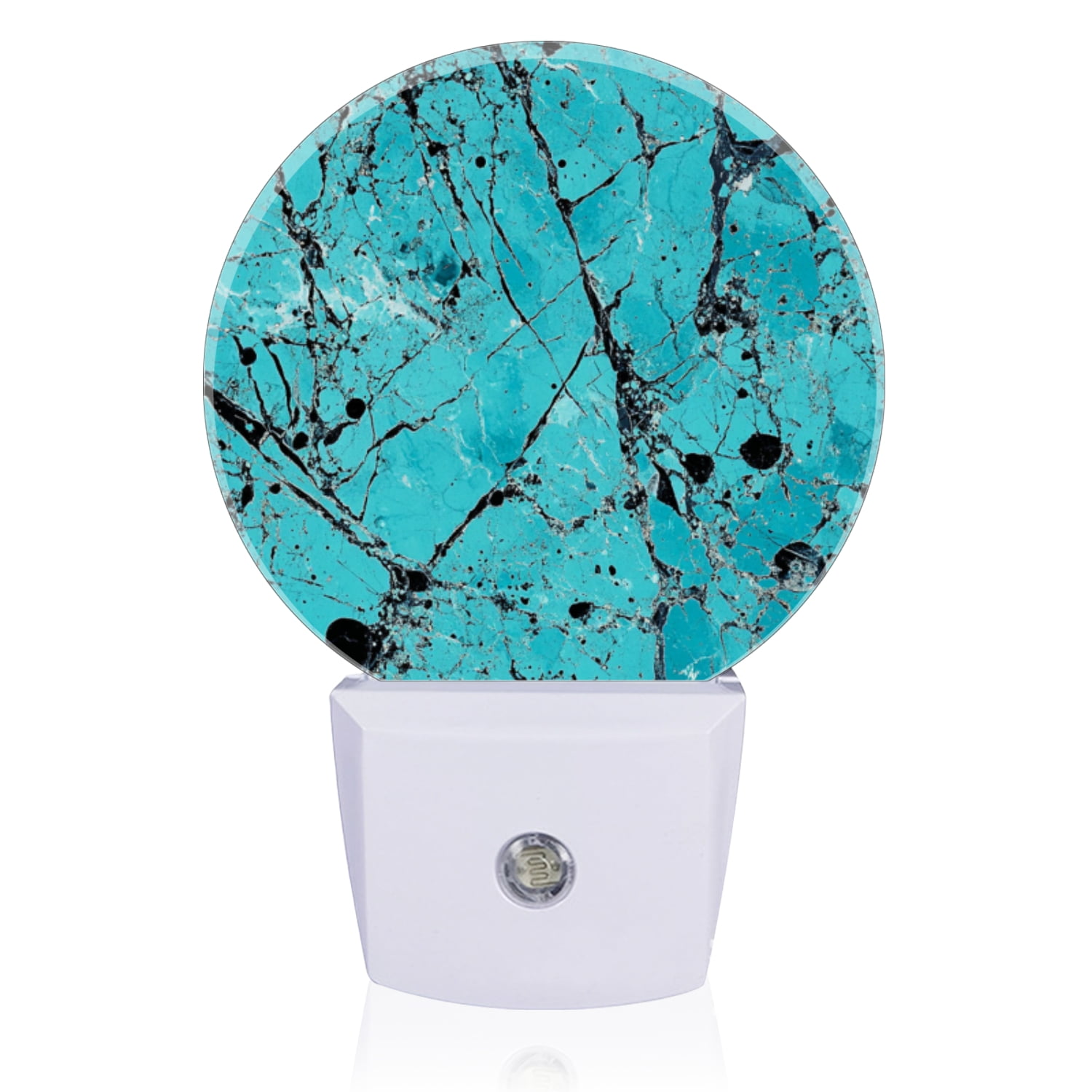 Night Lights Plug Into Wall, Blue-Green Marble Texture With Black Lines ...
