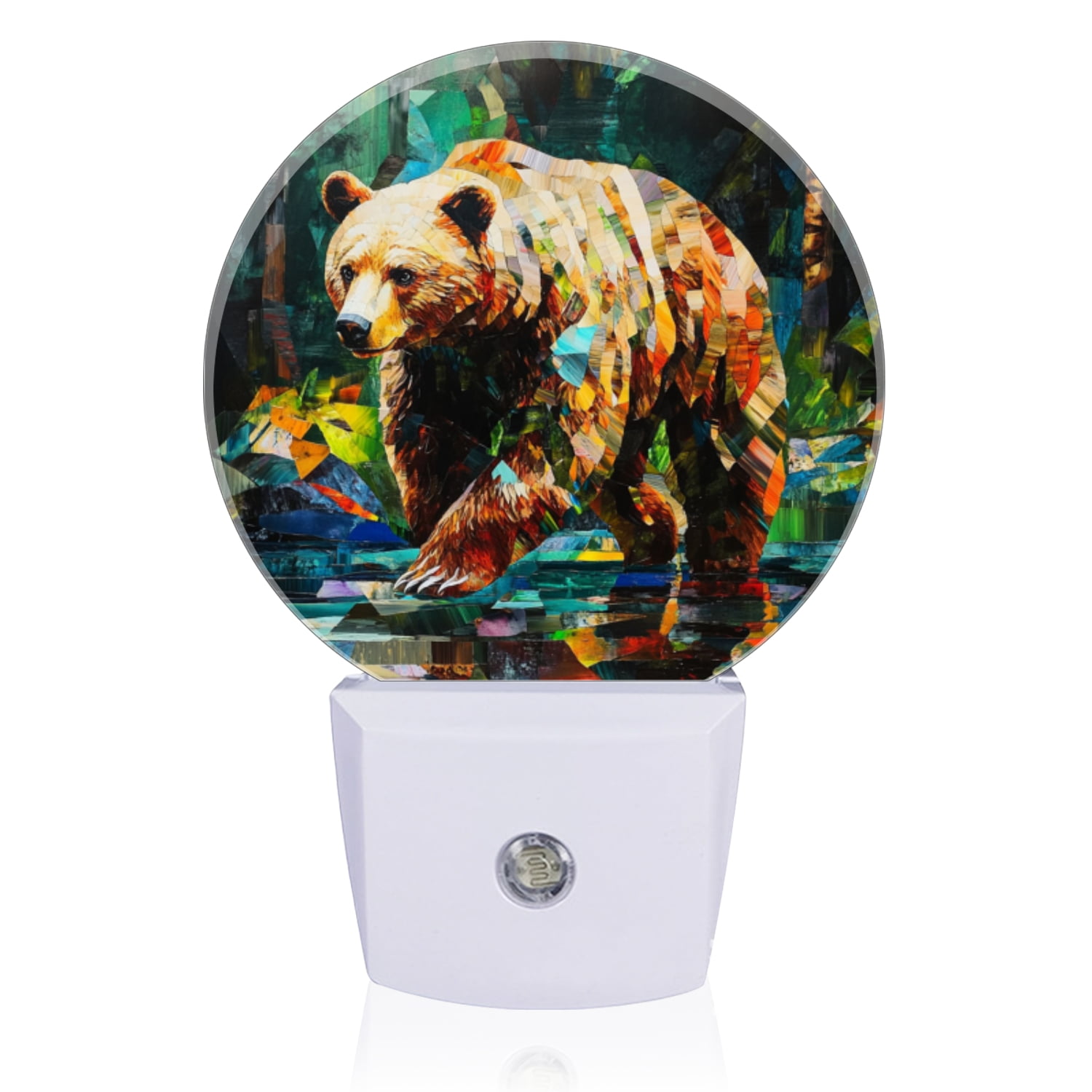 Night Lights Plug Into Wall, Collage Art Of The Brown Bear LED Night ...