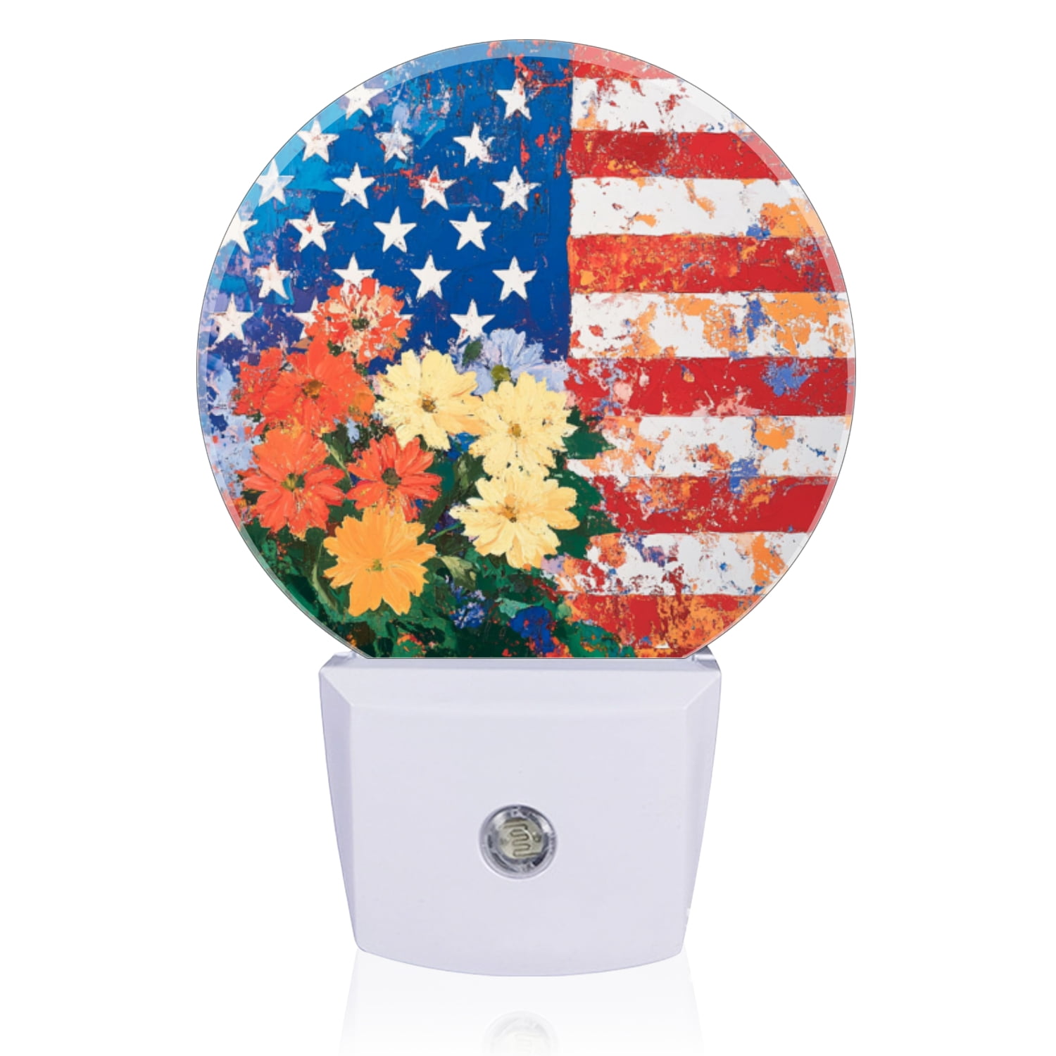Light Sensor of LED Night Light, Mottled Flowers Of The American Flag ...